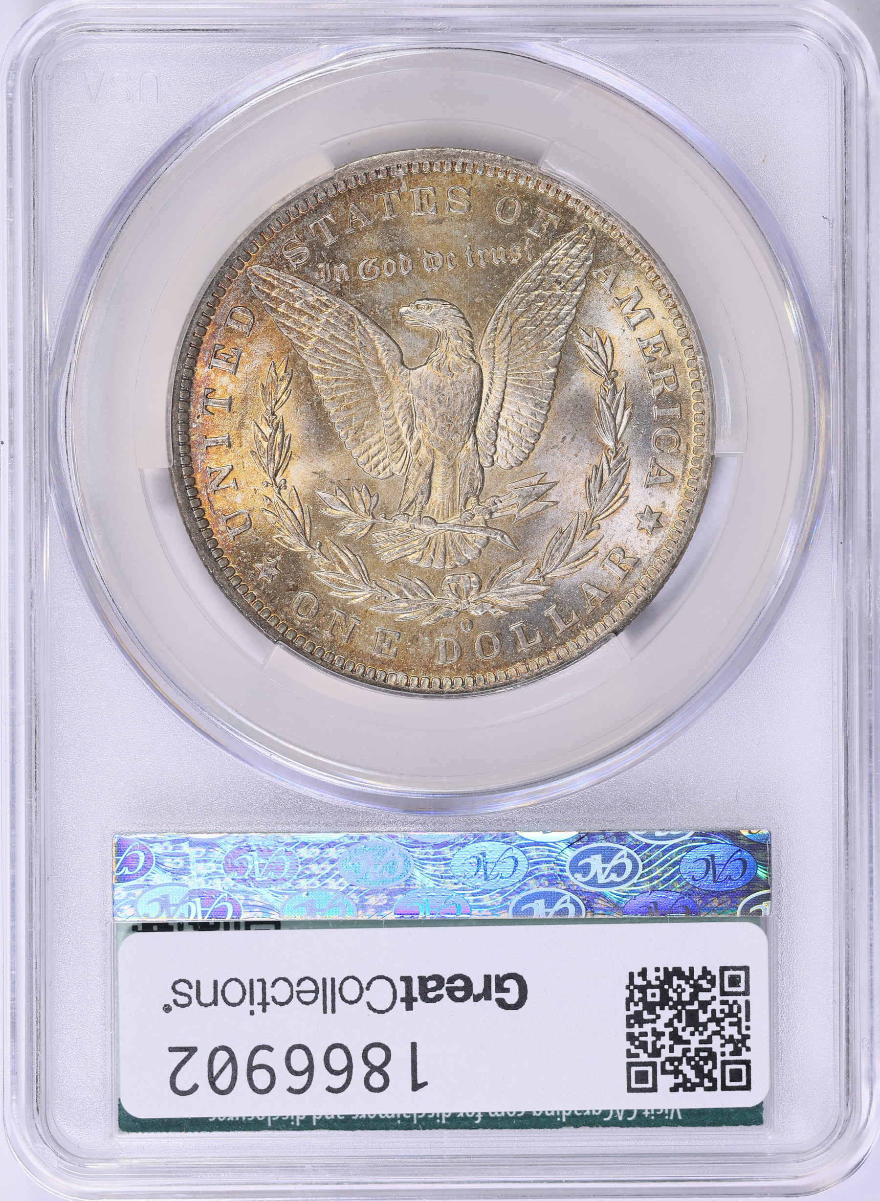1884-O Morgan Silver Dollar CACG MS-65 (Toned) (Item 1866902) | GreatCollections Coin Auctions