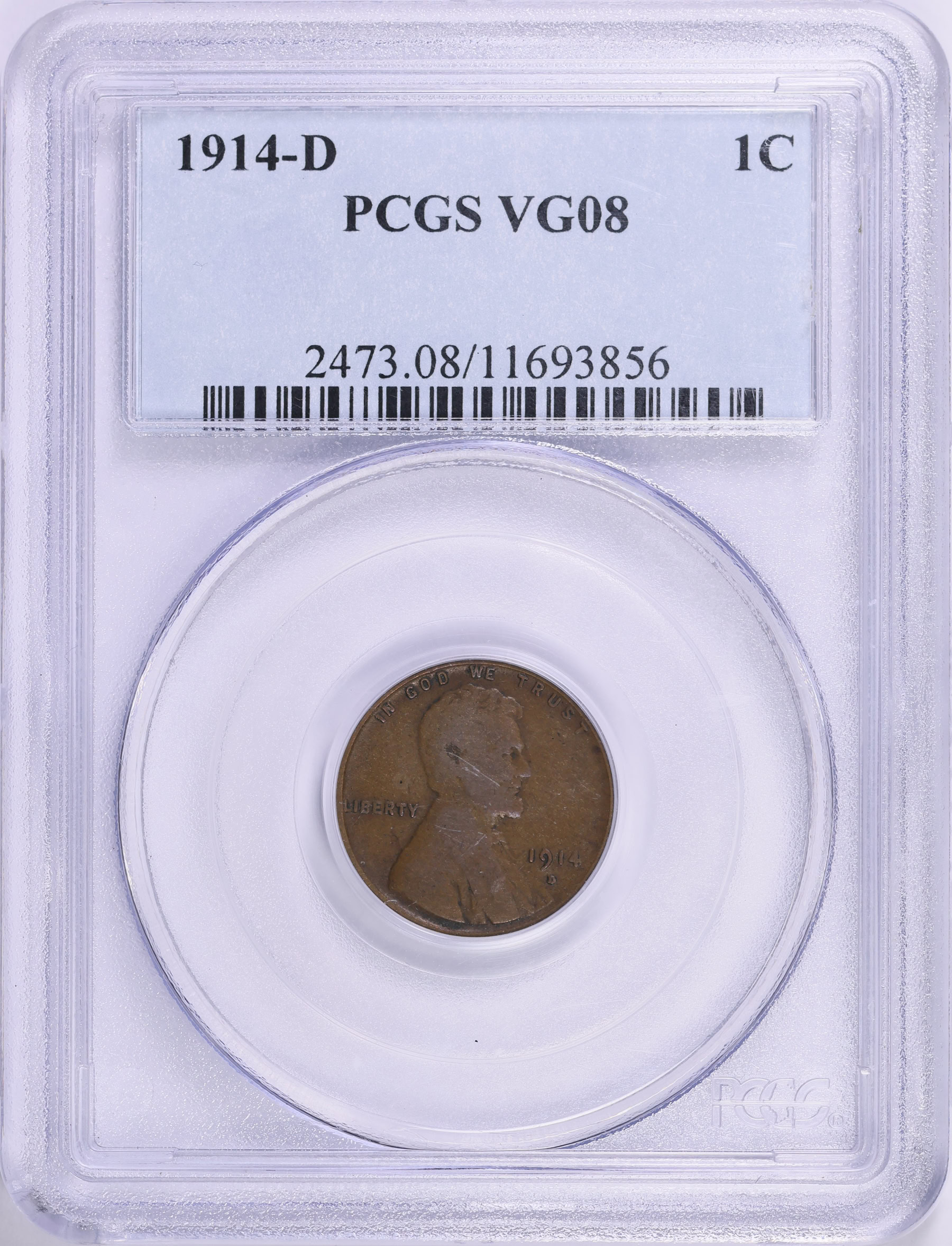 1914-D Lincoln Cent PCGS VG-08 (Item 1866979) | GreatCollections Coin ...