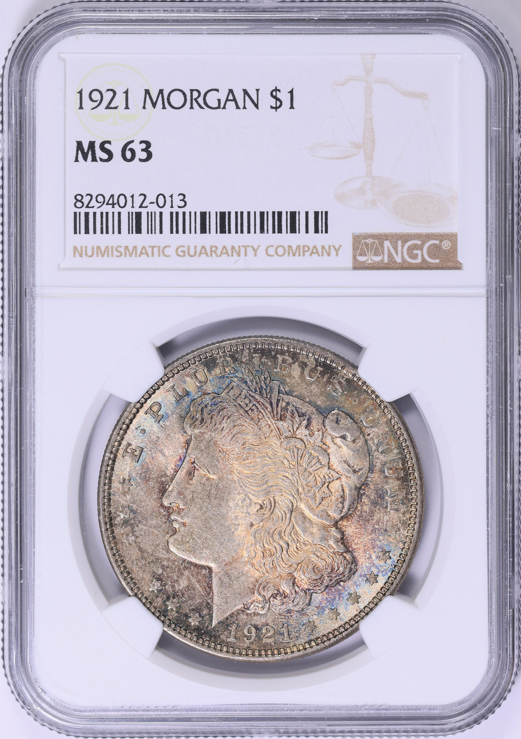1921 Morgan Silver Dollar NGC MS-63 (Toned) (Item 1866985 ...