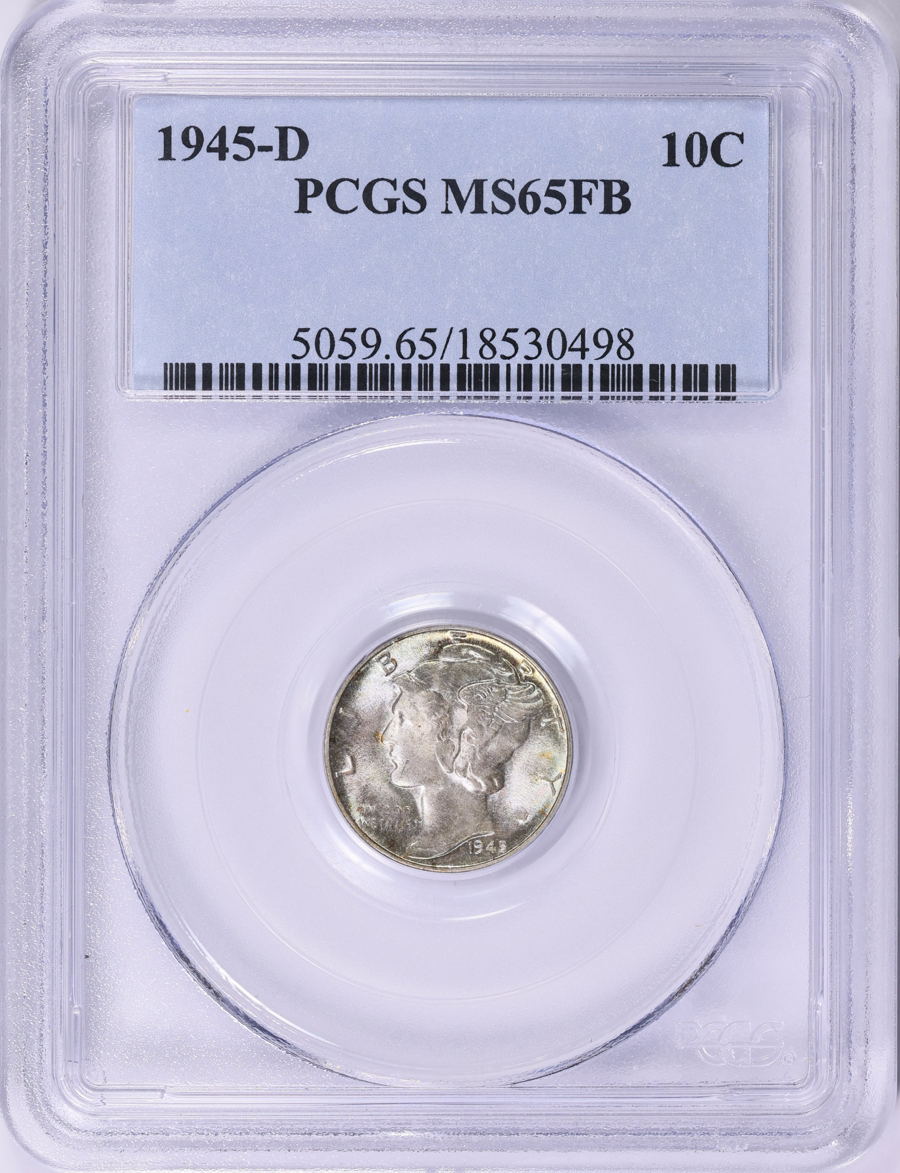 1945-D Mercury Dime PCGS MS-65 FB (Toned) (Item 1867001) | GreatCollections Coin Auctions