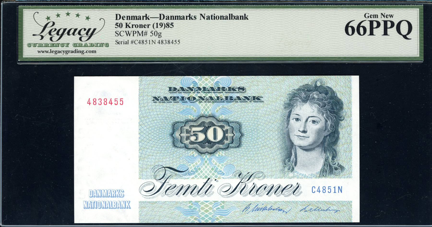 Denmark (19)85 50 Kroner Danmarks Nationalbank Note SCWPM-50g Legacy ...
