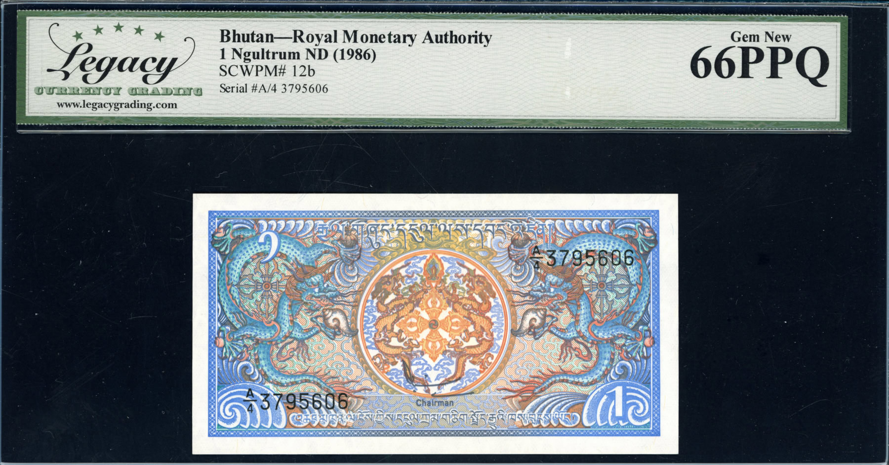 Bhutan ND (1986) 1 Ngultrum Royal Monetary Authority Note SCWPM-12b Legacy Gem New 66 PPQ ...
