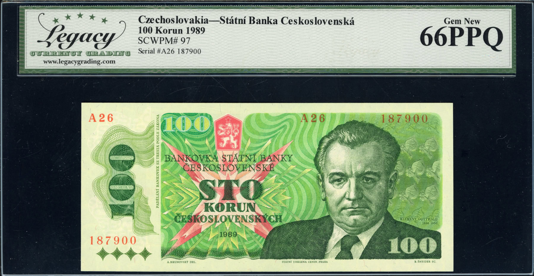 Czechoslovakia 1989 100 Korun Statni Banka Ceskoslovenska Note SCWPM-97 ...