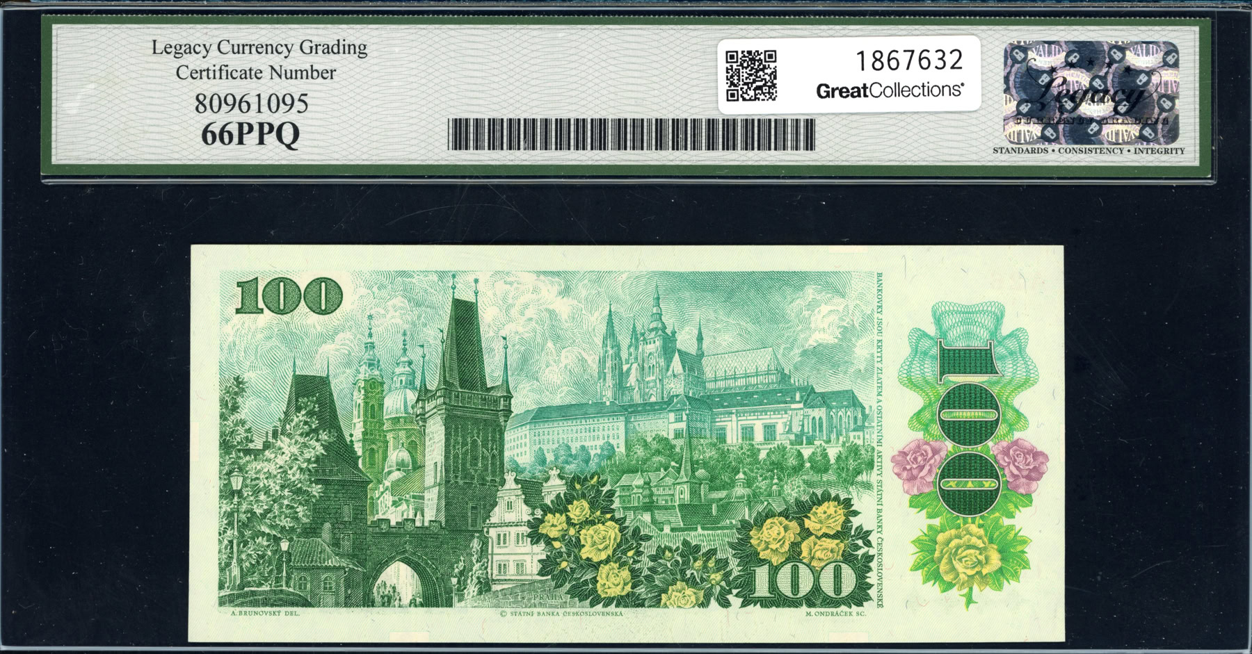 Czechoslovakia 1989 100 Korun Statni Banka Ceskoslovenska Note SCWPM-97 ...