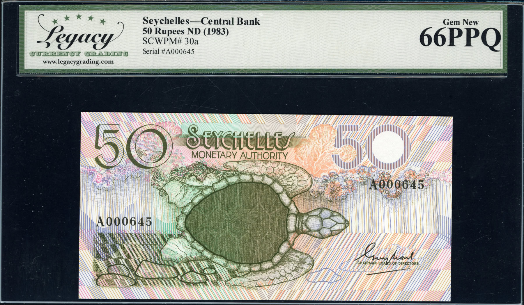 Seychelles ND (1983) 50 Rupees Central Bank Note SCWPM-30a Legacy Gem ...