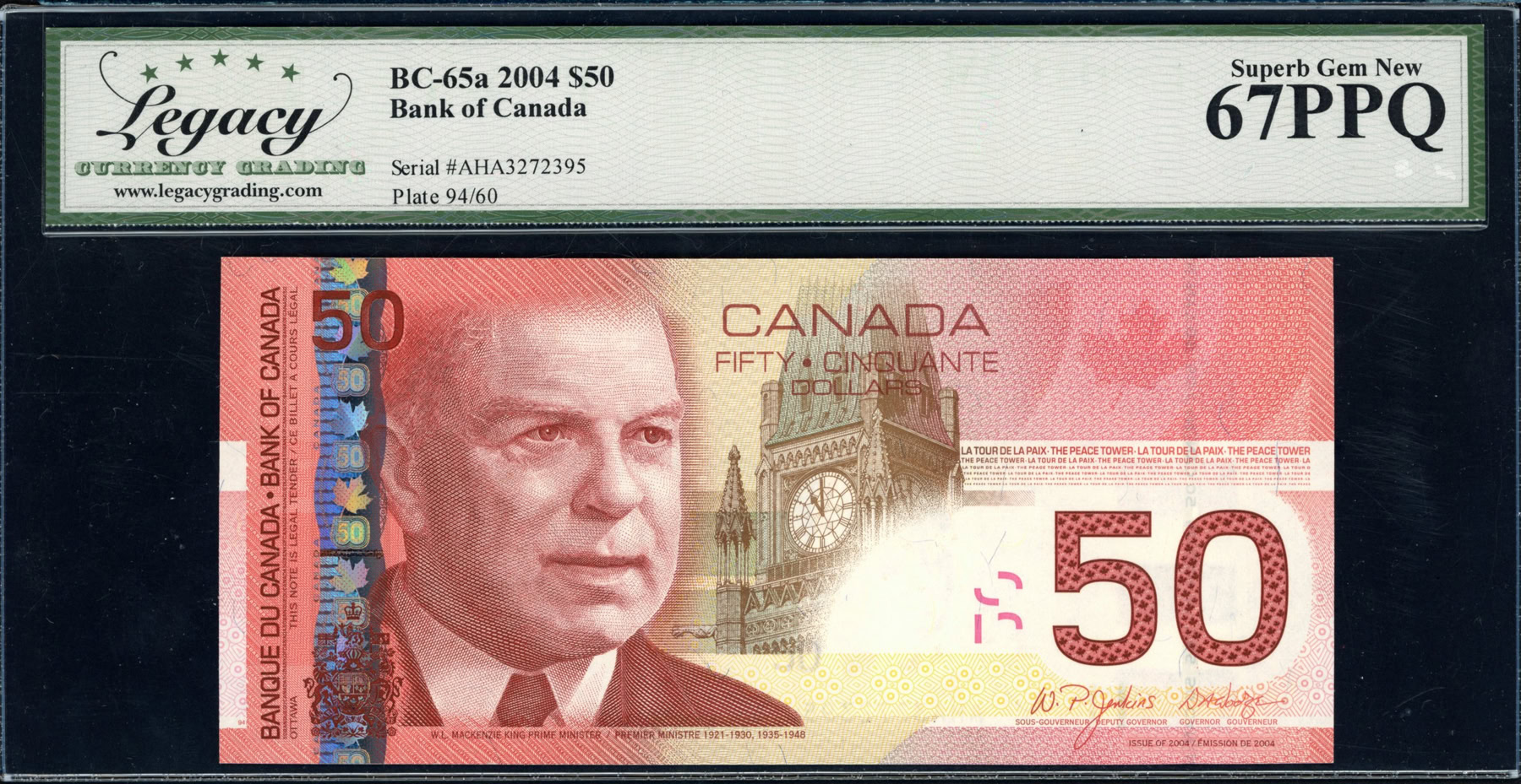 Canada 2004 (2004) $50 Bank of Canada Note SCWPM-104a Jenkins / Dodge ...