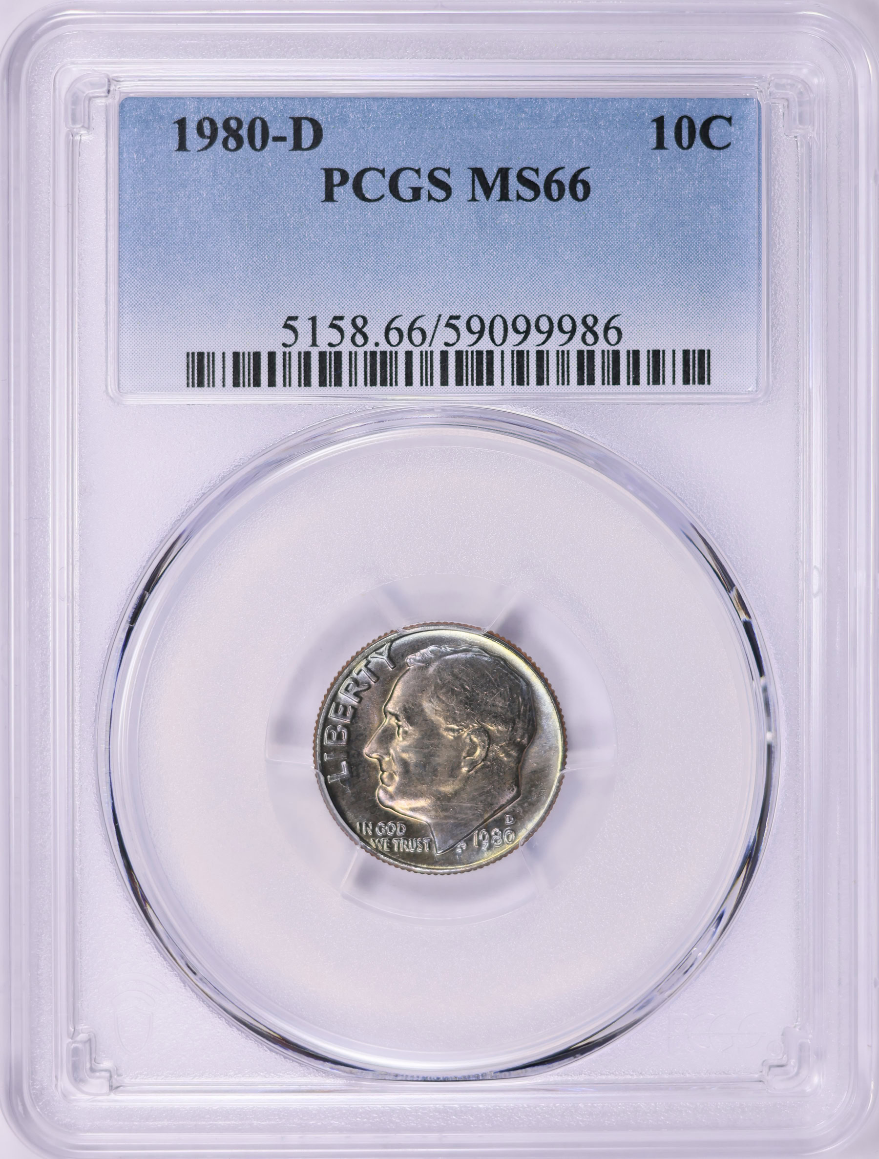 1980-D Roosevelt Dime PCGS MS-66 (Toned) (Item 1867998 ...