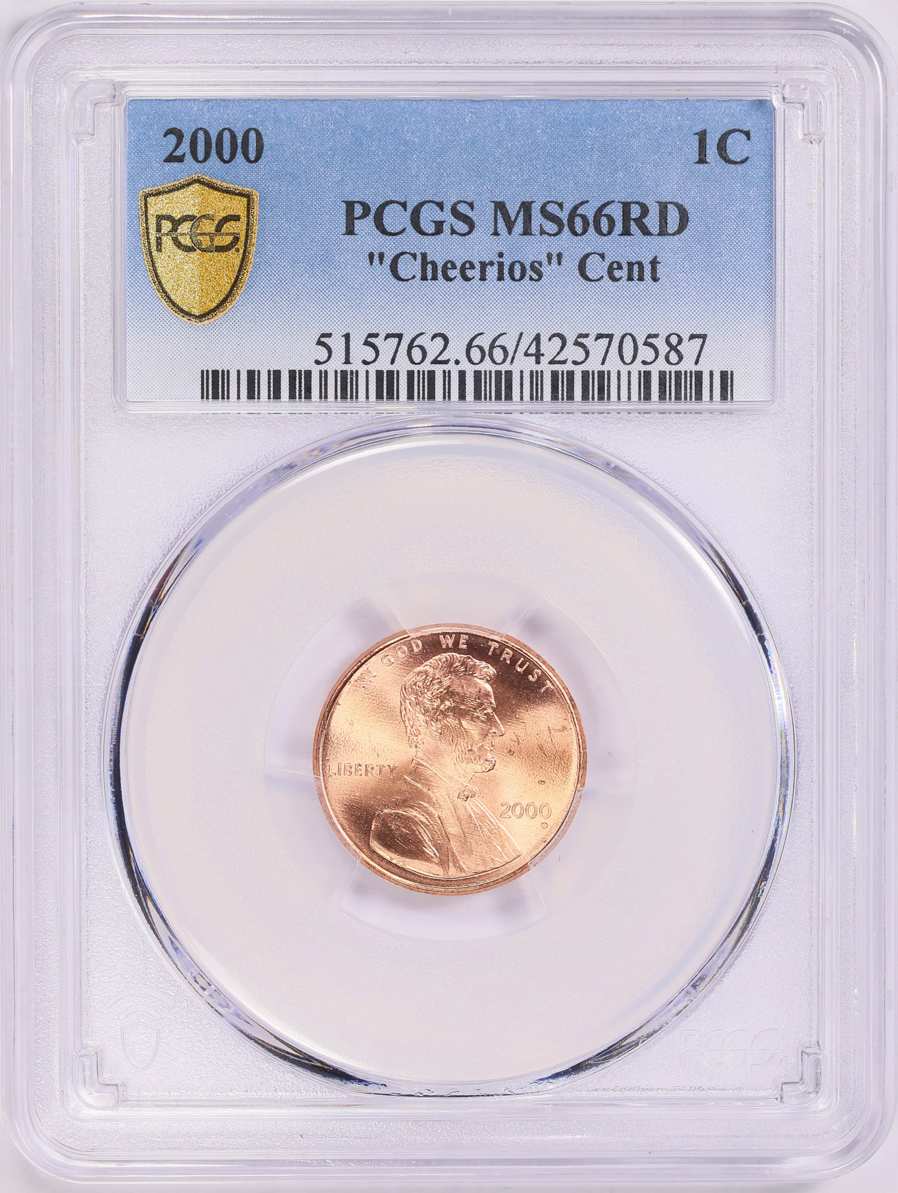 2000 Lincoln Cent From Cheerios Promotion PCGS MS-66 RD (Item 1868078 ...