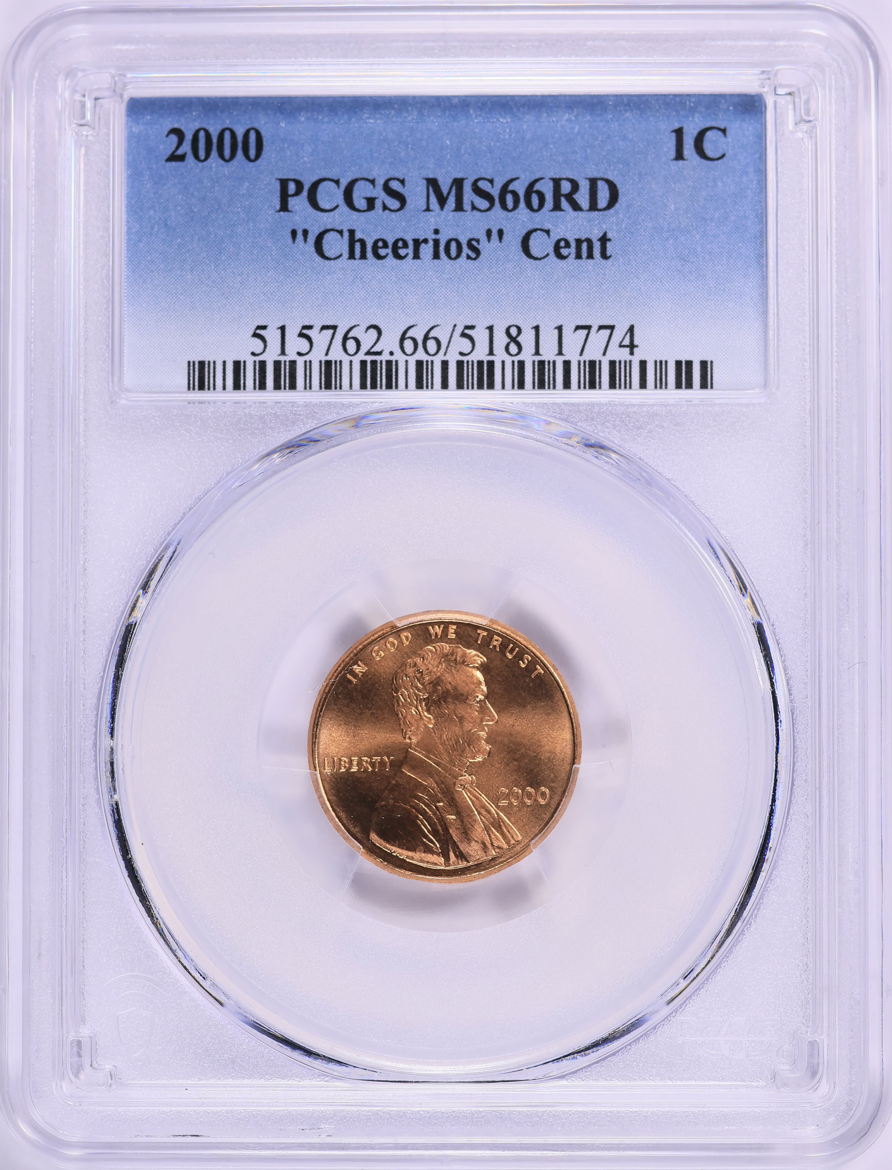 2000 Lincoln Cent From Cheerios Promotion PCGS MS-66 RD (Item 1868079 ...