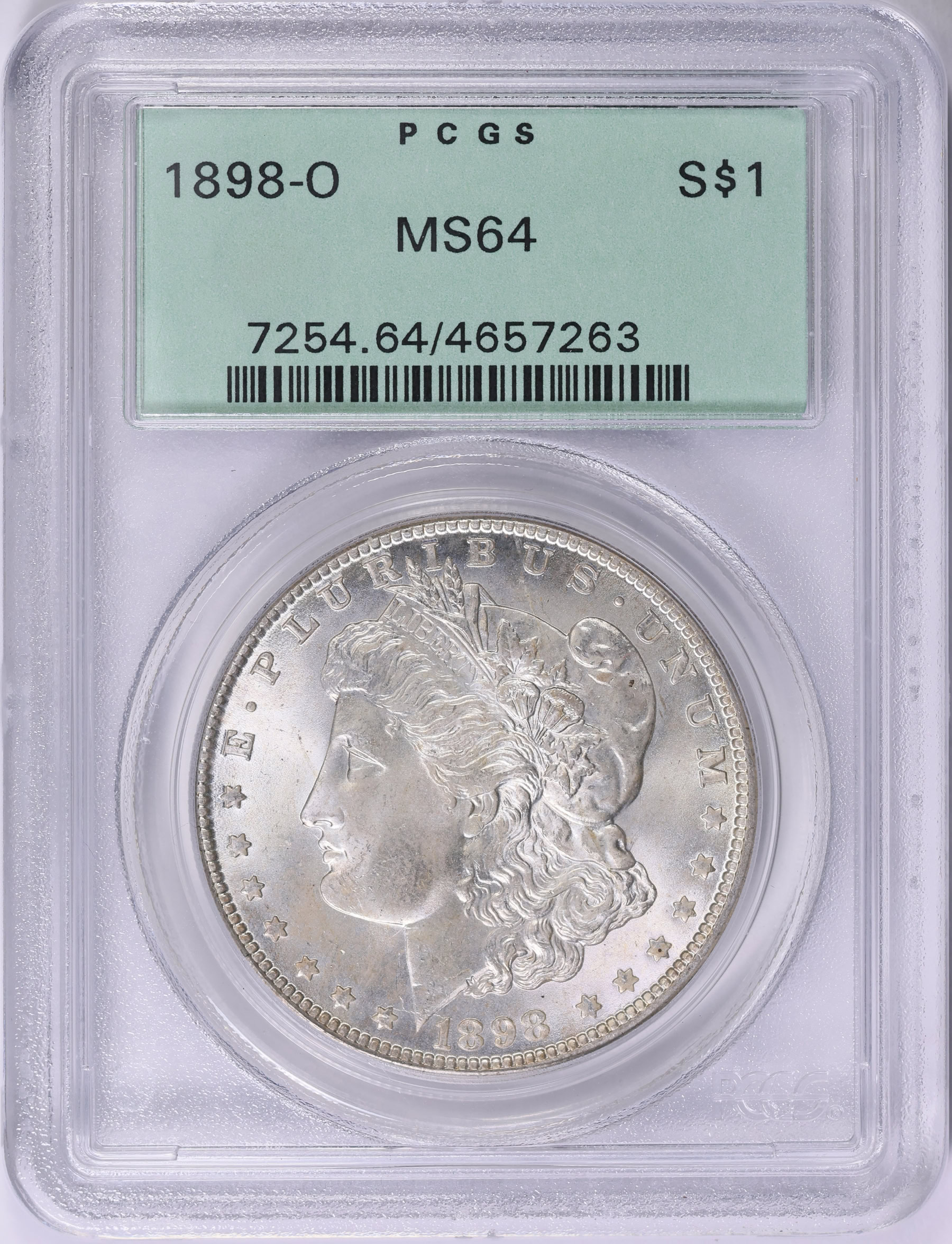 1898-O Morgan Silver Dollar PCGS MS-64 OGH (Item 1868088) | GreatCollections Coin Auctions