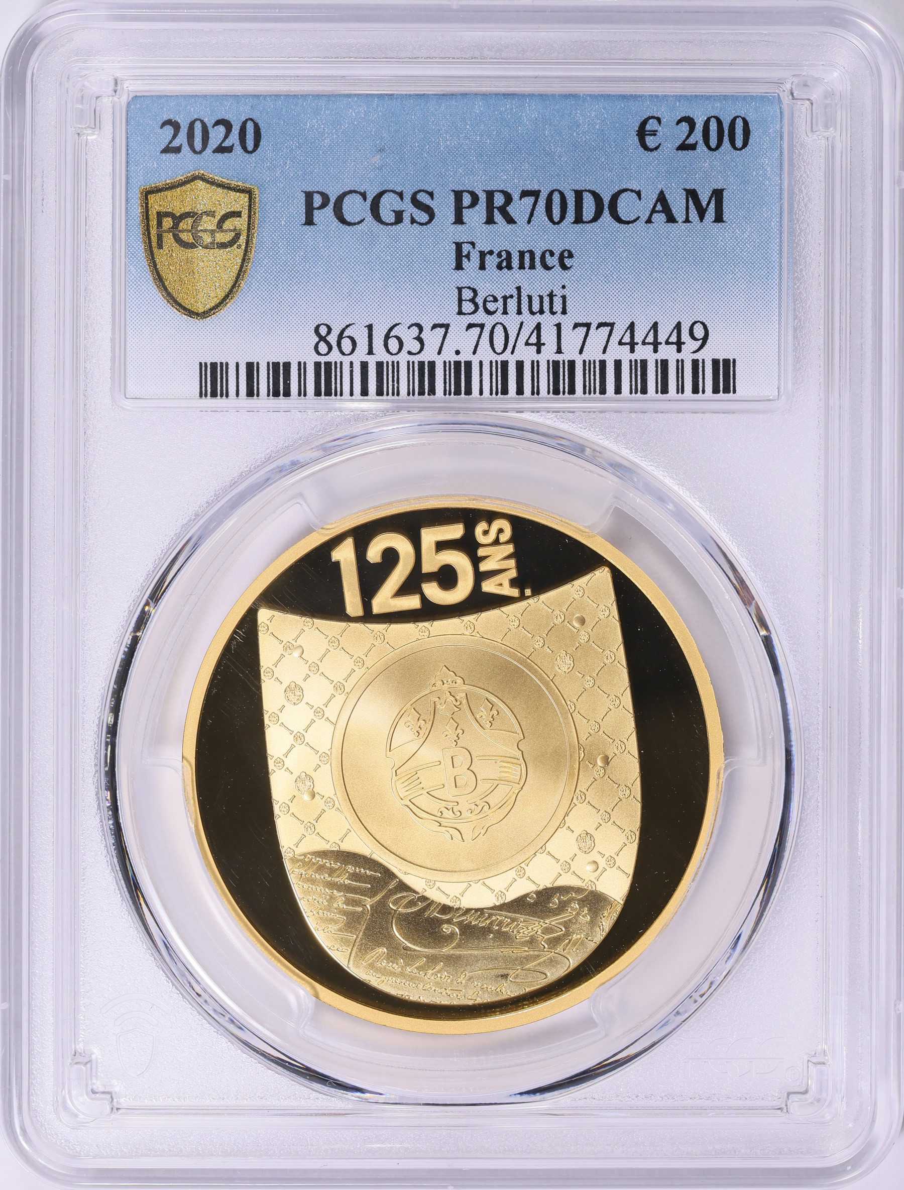 France 2020 Gold 200 Euros Berluti KM-2924 PCGS Proof-70 DCAM (AGW = 0. ...