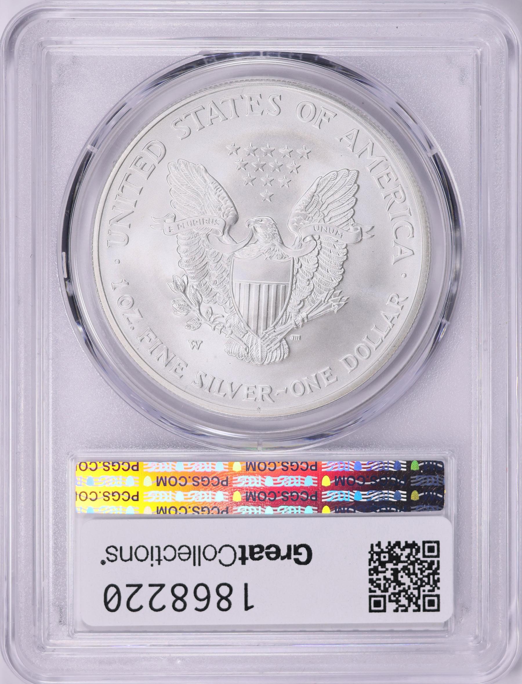 2008-W $1 Silver Eagle Burnished Reverse of 2007 FS-901 PCGS SP-69 (Item 1868220 ...