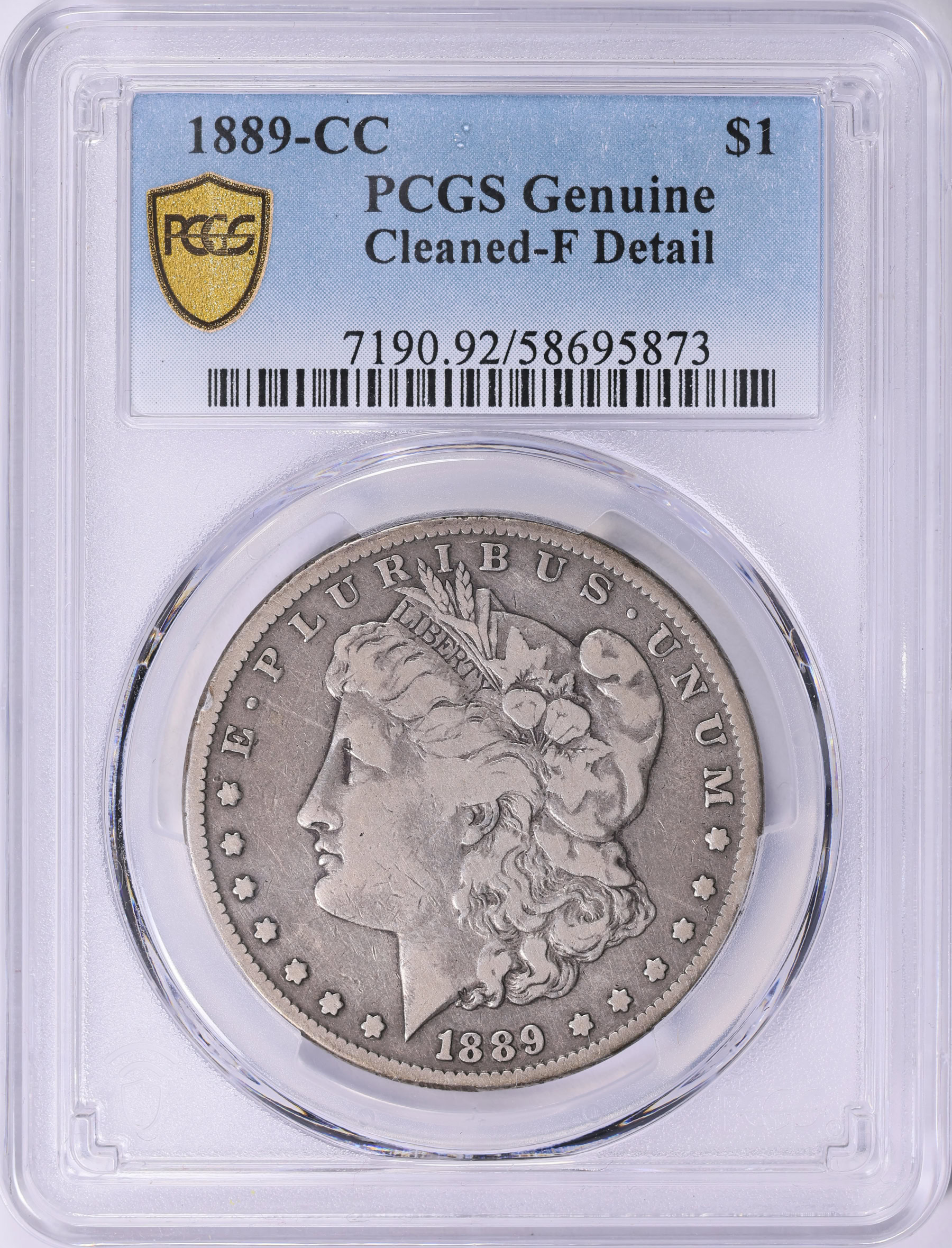 1889-CC Morgan Silver Dollar PCGS Genuine Fine Details (Item 1868222) | GreatCollections Coin ...