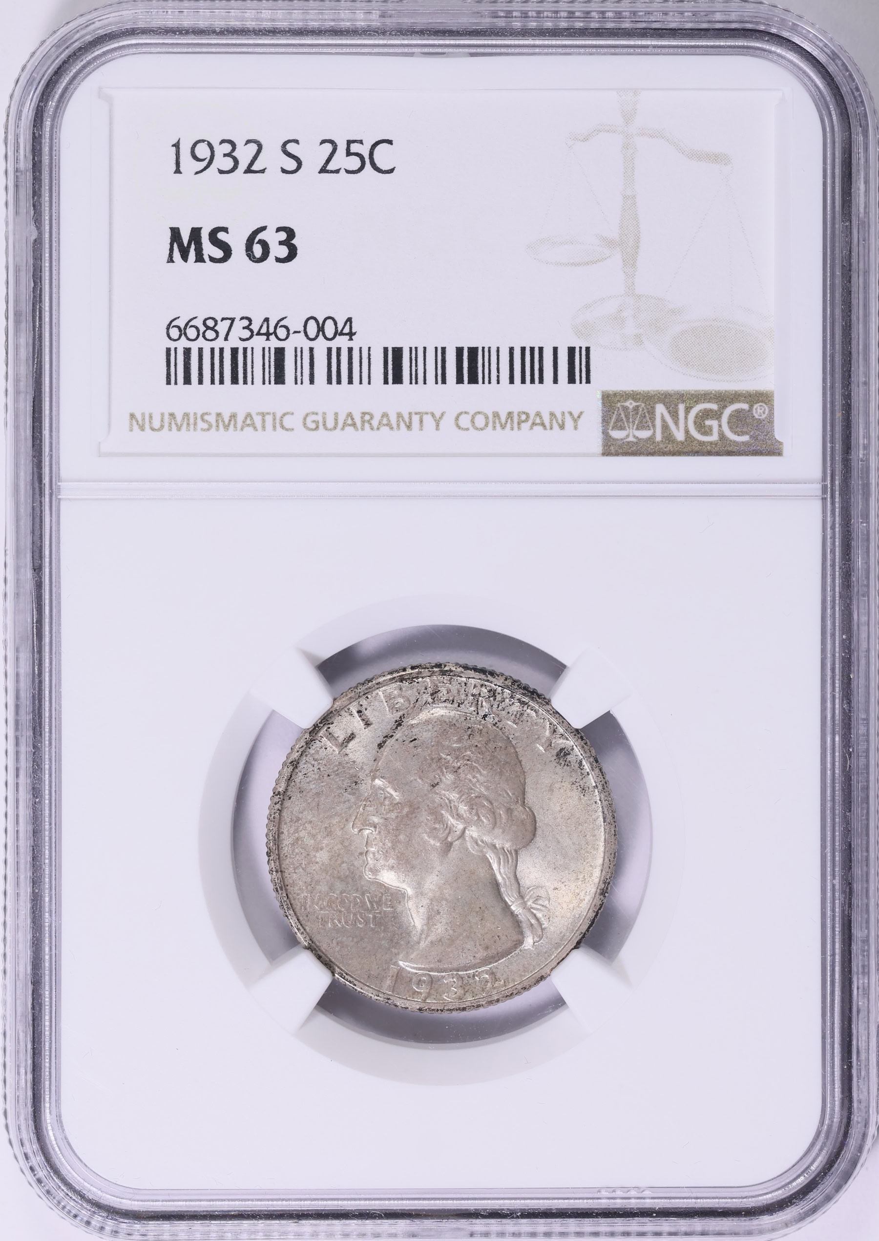 1932-S Washington Quarter NGC MS-63 (Item 1868229) | GreatCollections ...