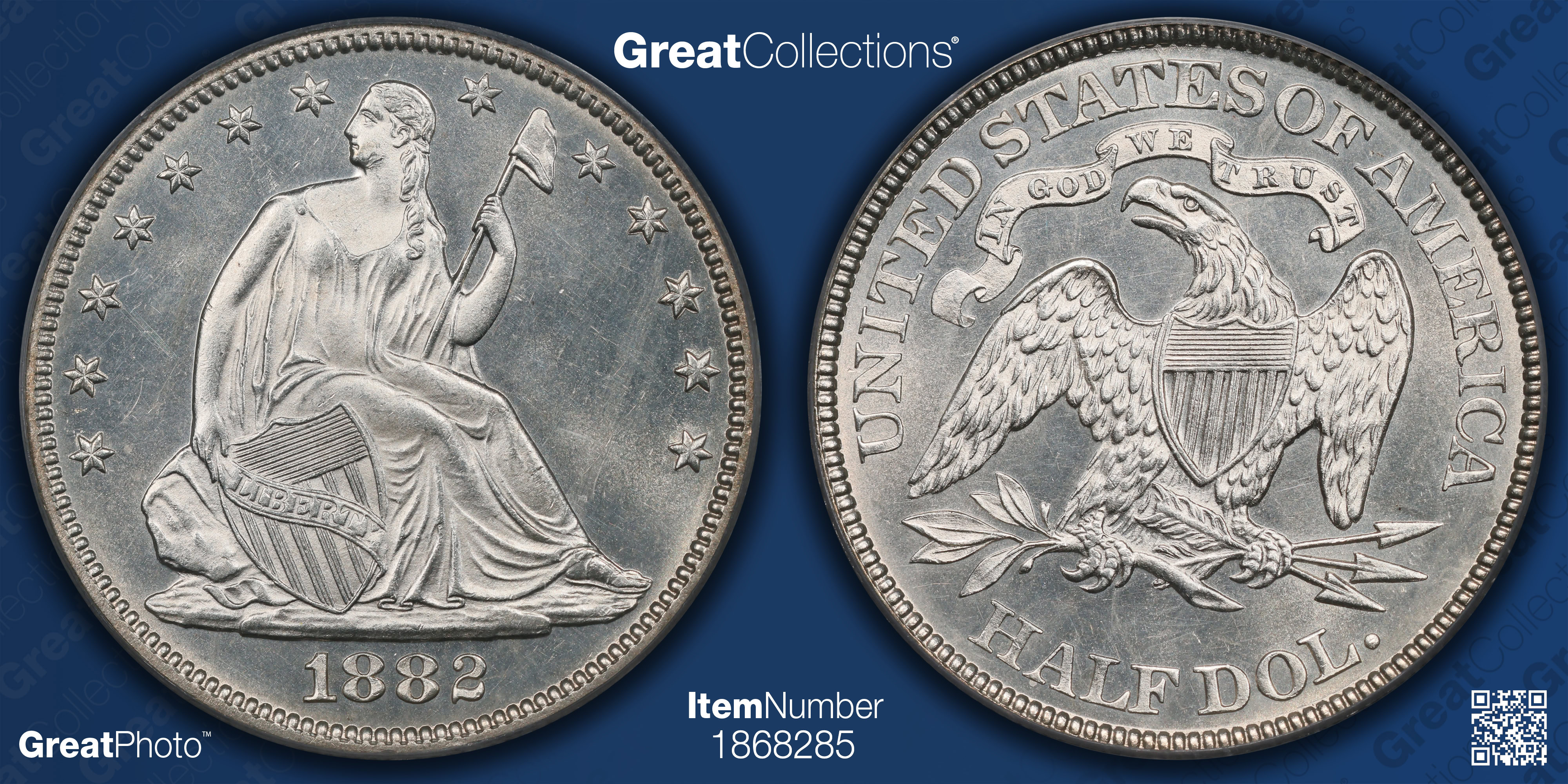 1882 Seated Liberty Half Dollar PCGS MS-64 (Item 1868285 ...