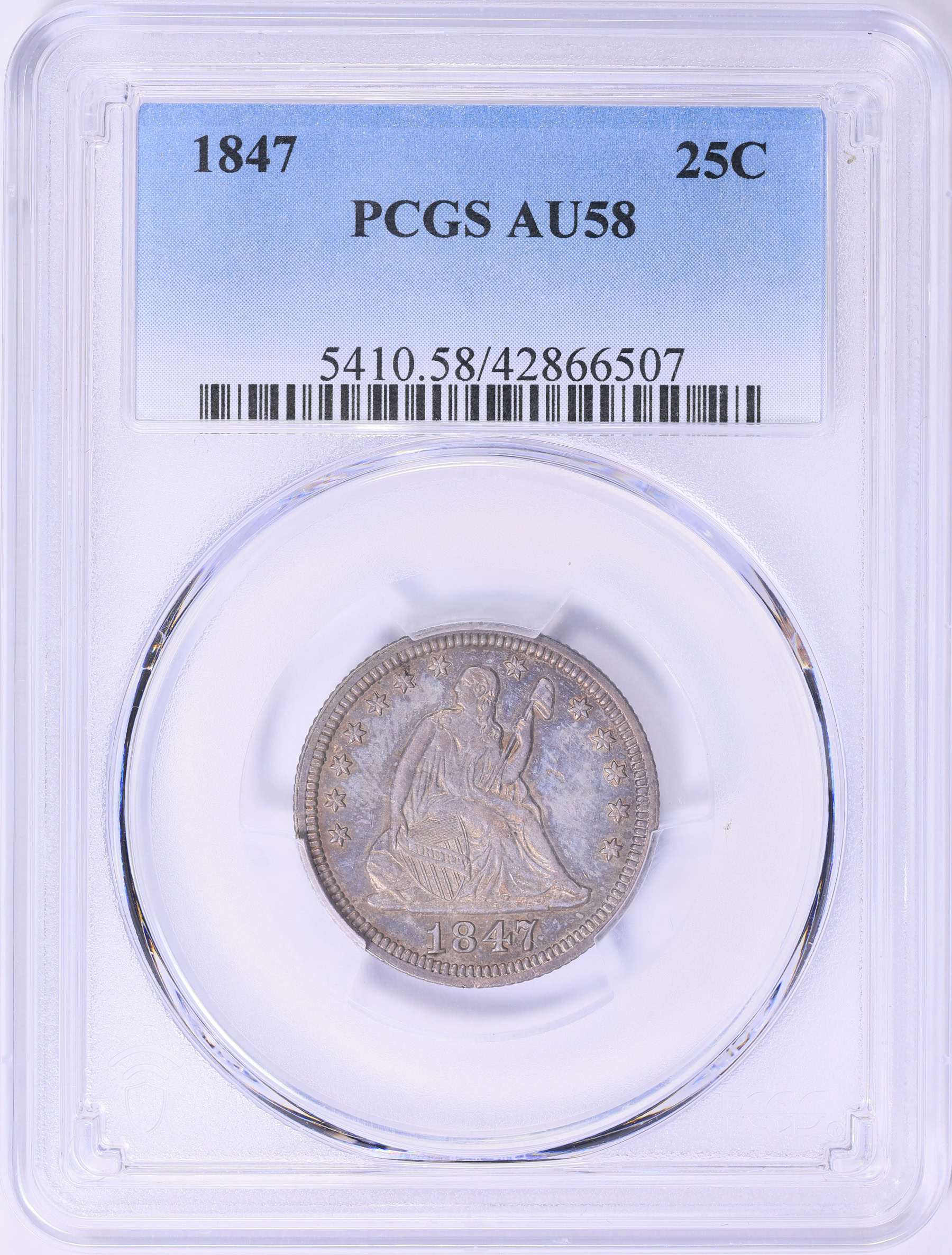 1847 Seated Liberty Quarter PCGS AU-58 (Item 1868376 ...
