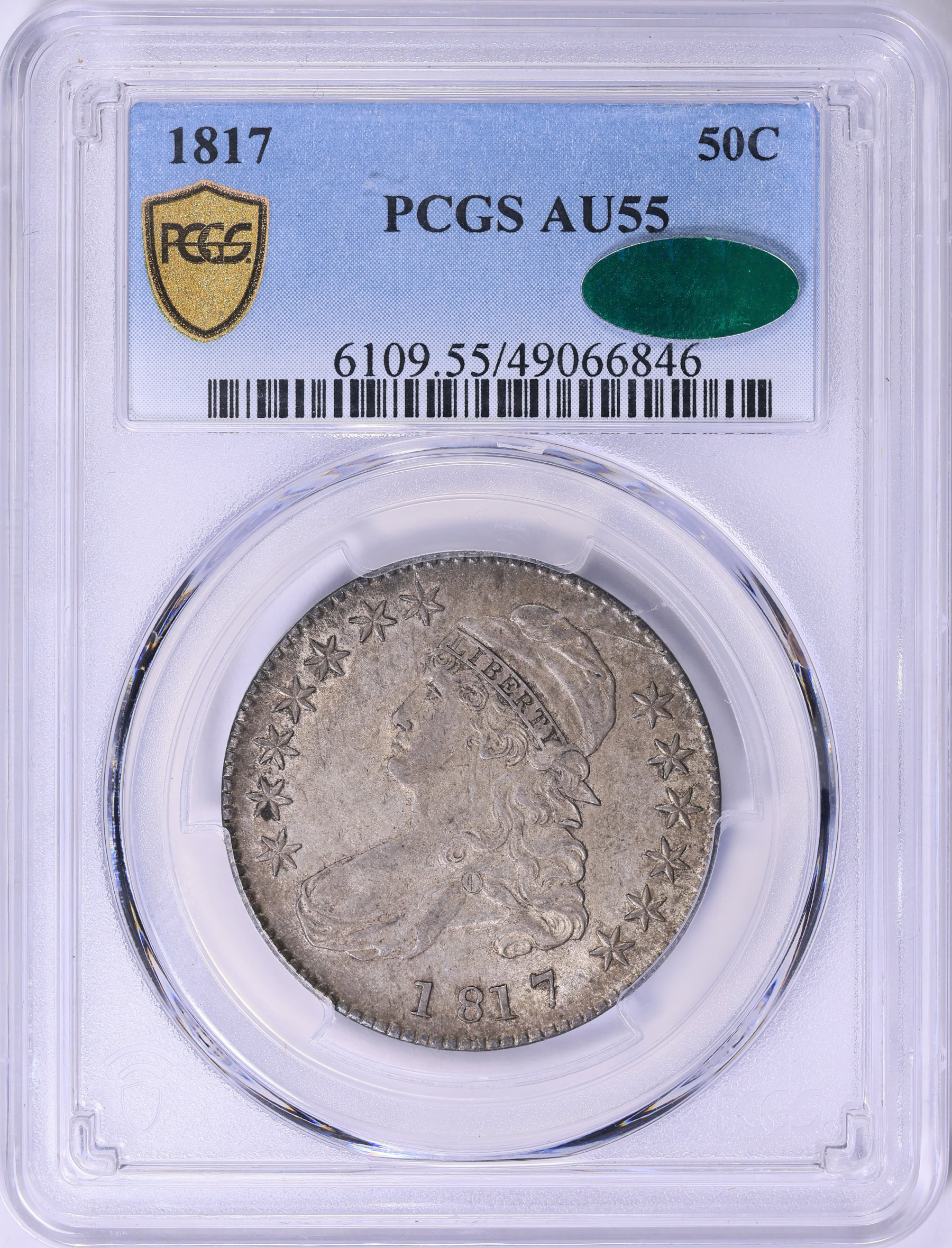 1817 Capped Bust Half Dollar PCGS AU-55 (CAC Green) (Item 1868406 ...