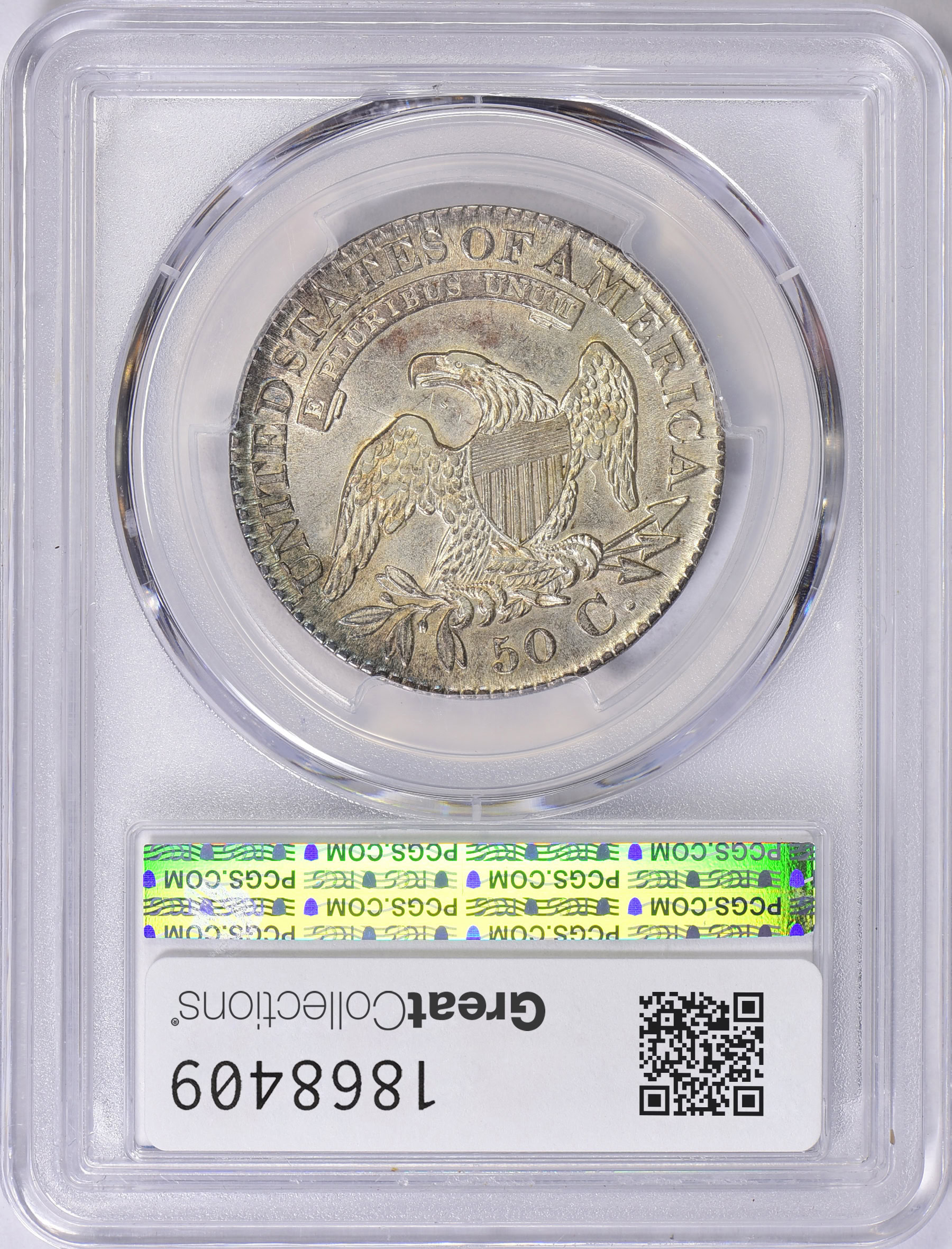 1827 Capped Bust Half Dollar Square Base 2 PCGS AU-55 (Toned) (Item 1868409) | GreatCollections ...