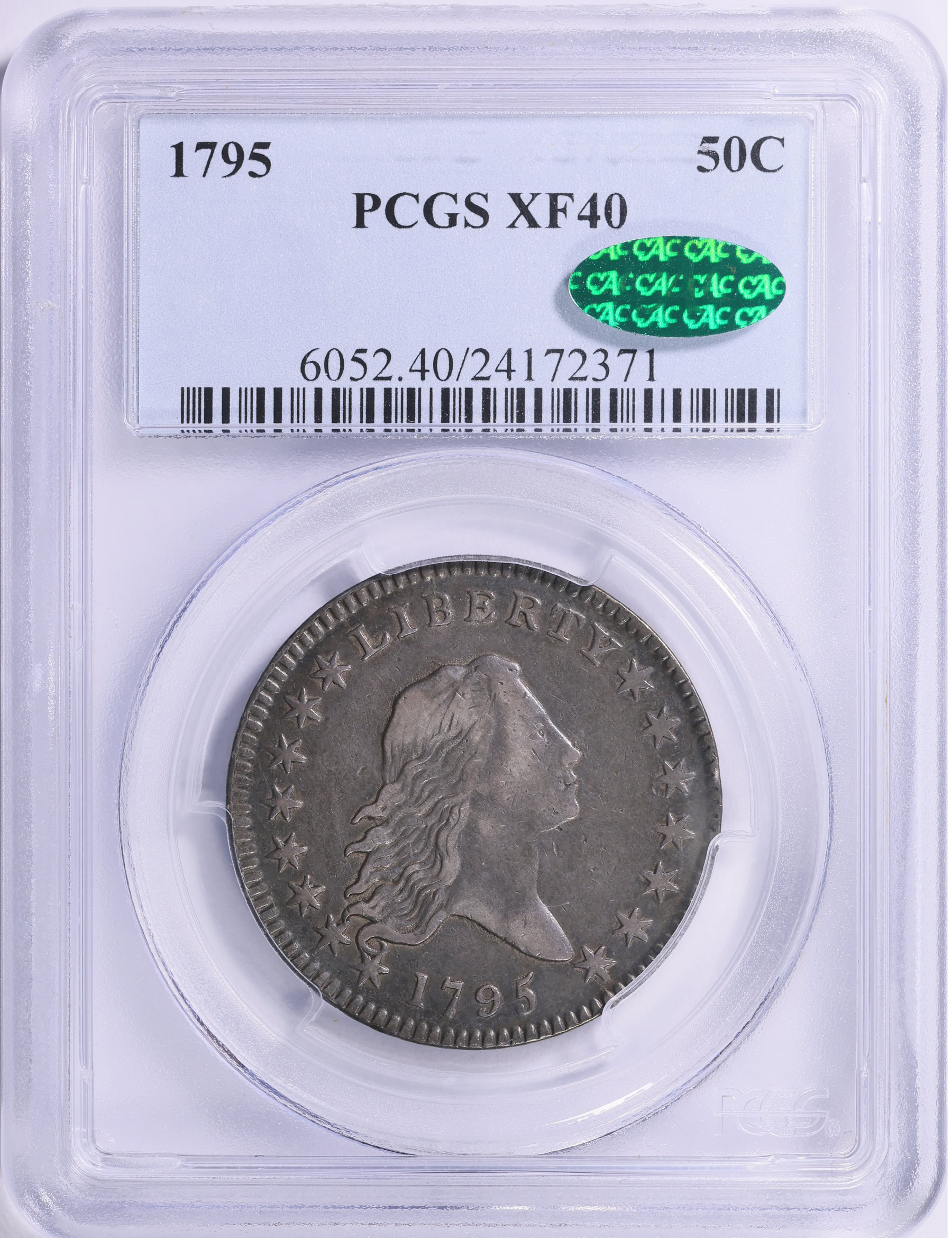 1795 Flowing Hair Half Dollar PCGS XF-40 (CAC Green) (Toned) (Item 1868424) | GreatCollections ...