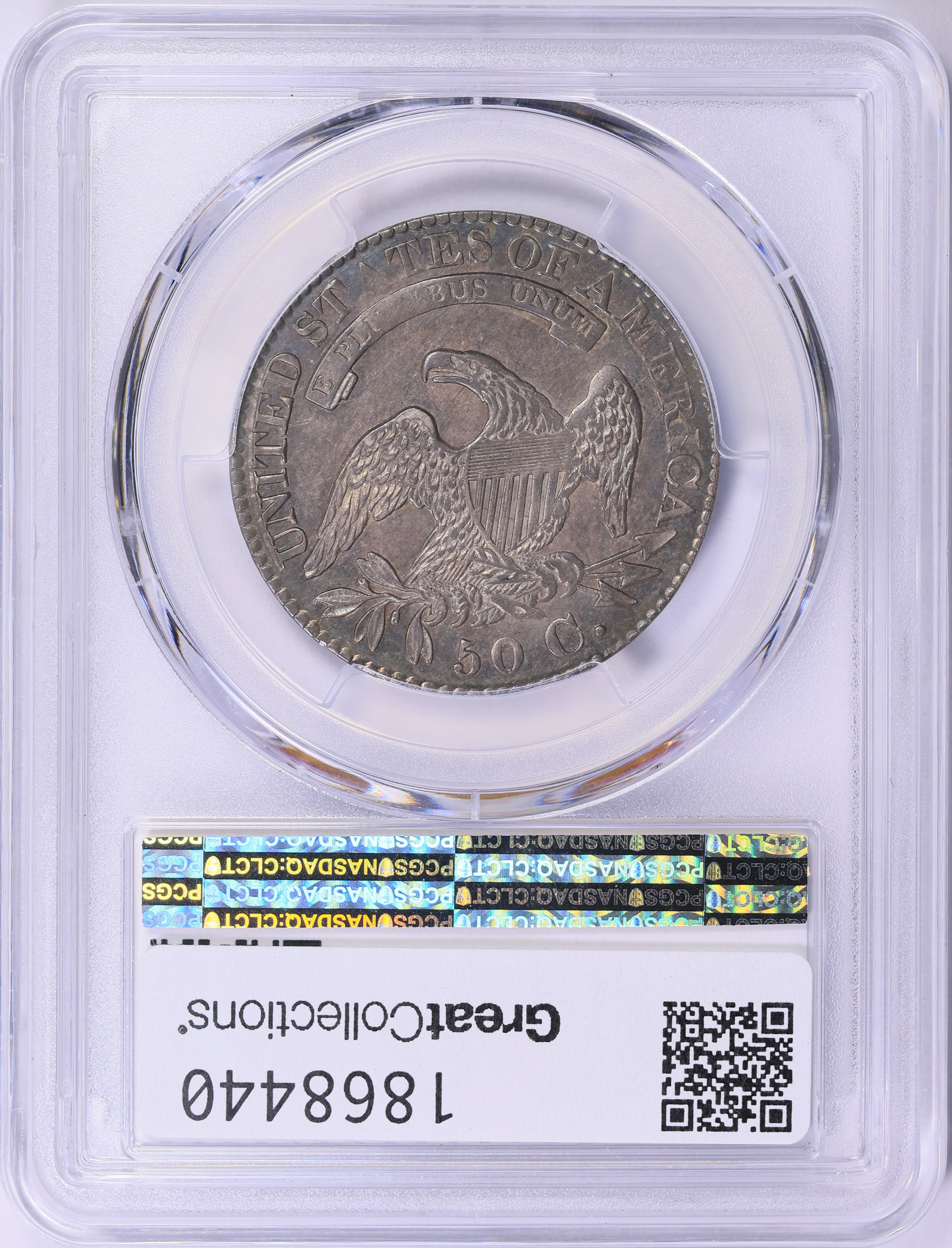 1827 Capped Bust Half Dollar Square Base 2 PCGS AU-58+ (Toned) (Item 1868440) | GreatCollections ...