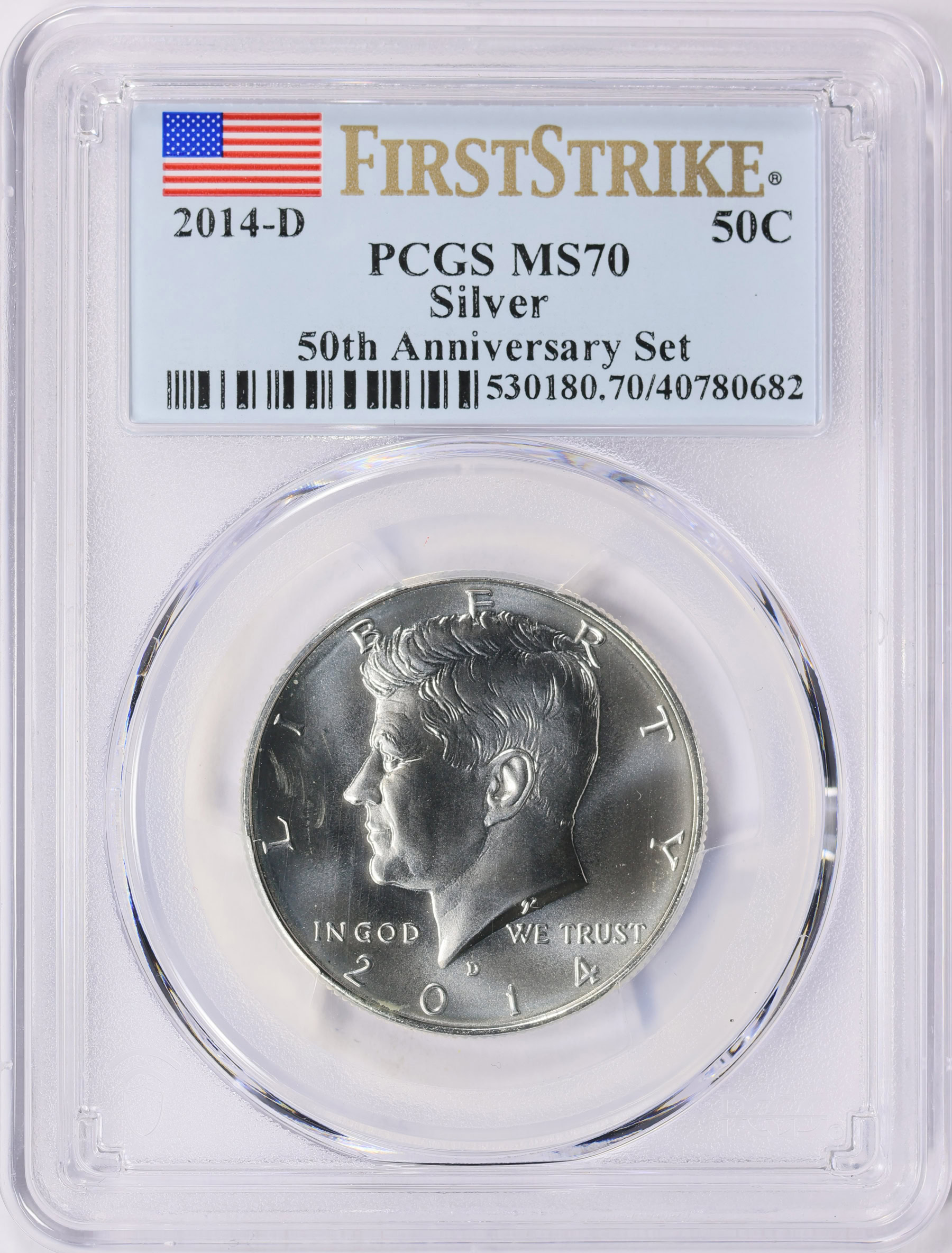 2014-D Kennedy Half Dollar Silver First Strike 50th Anniversary PCGS MS ...
