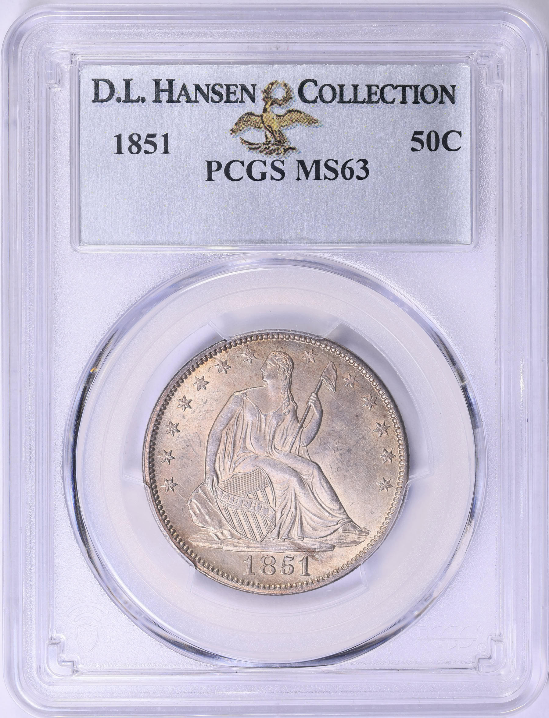 1851 Seated Liberty Half Dollar PCGS MS-63 (D.L. Hansen Collection ...