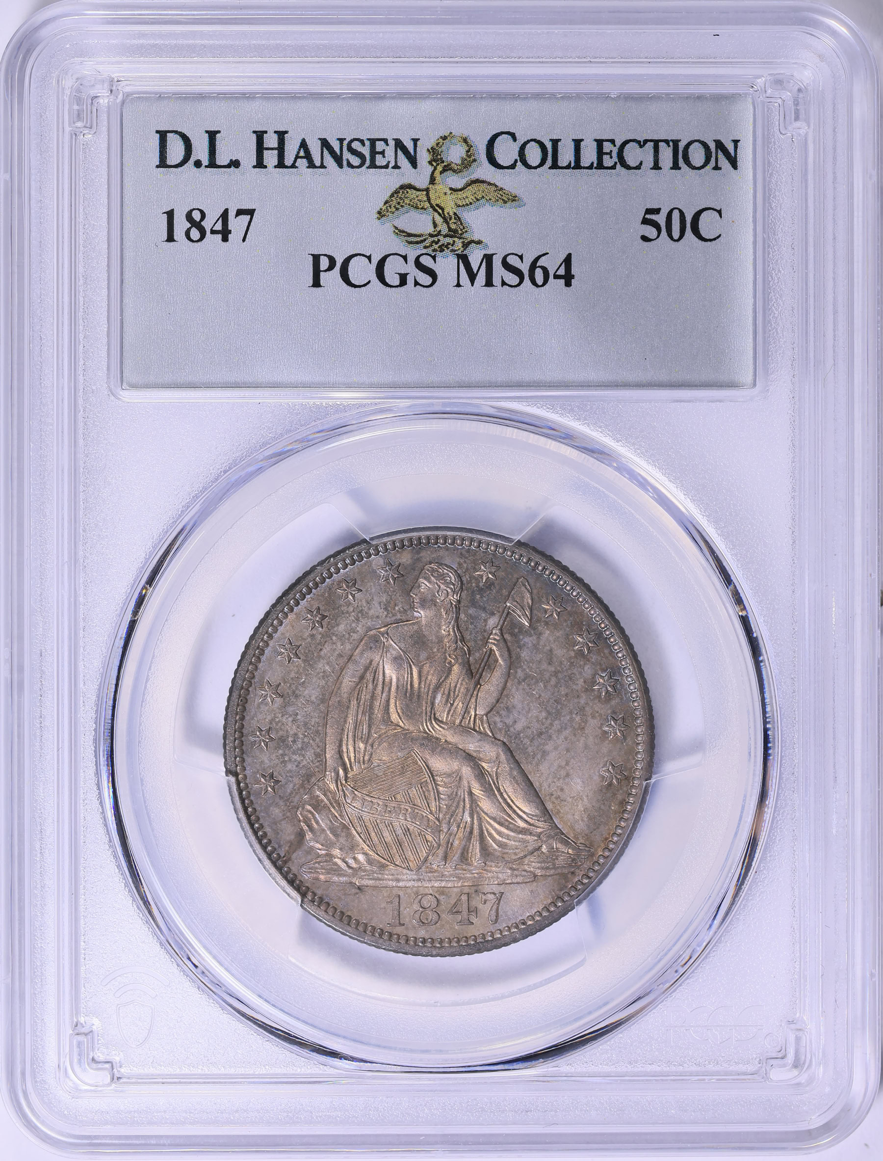1847 Seated Liberty Half Dollar PCGS MS-64 (Toned) (D.L. Hansen ...