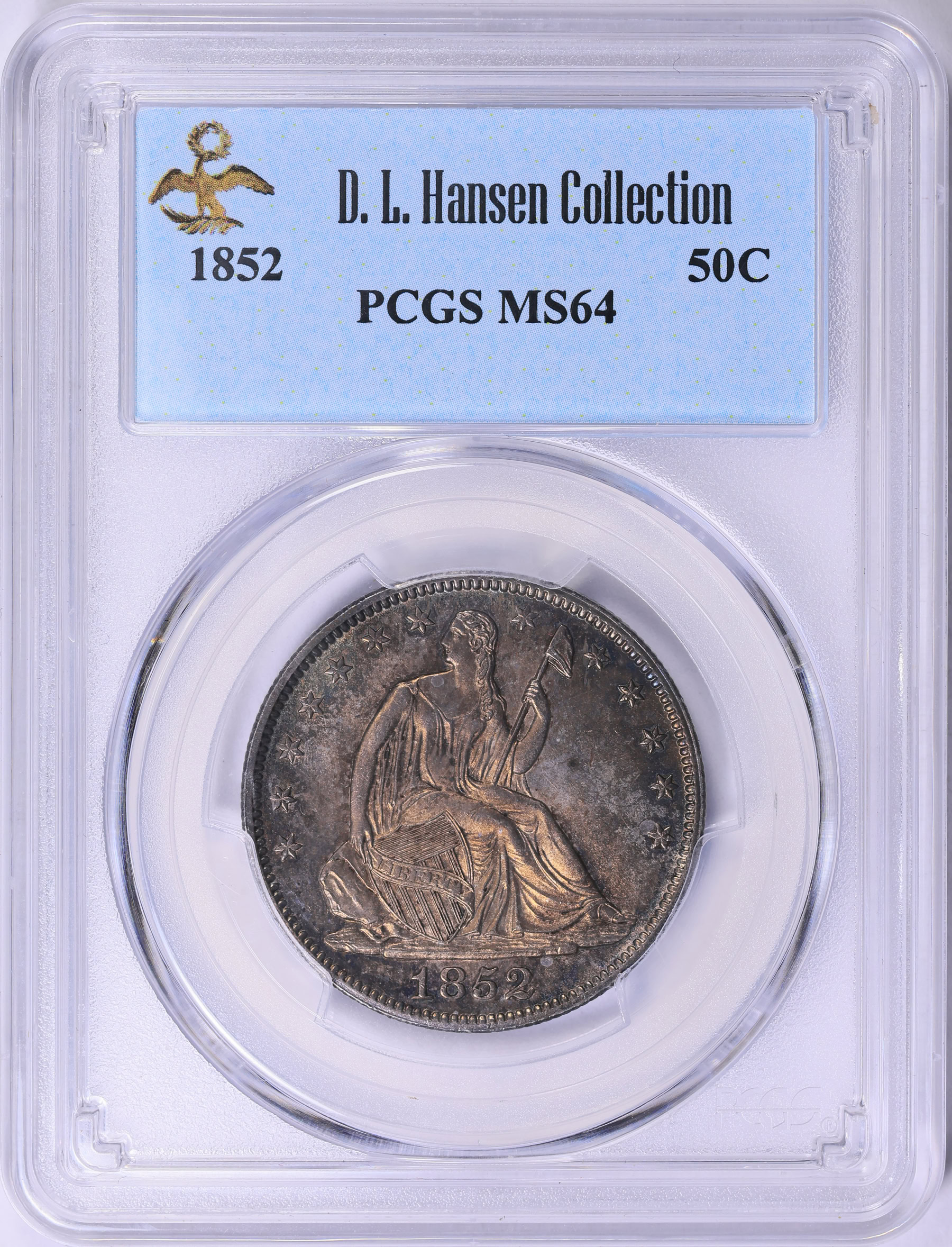1852 Seated Liberty Half Dollar PCGS MS-64 (Toned) (D.L. Hansen ...