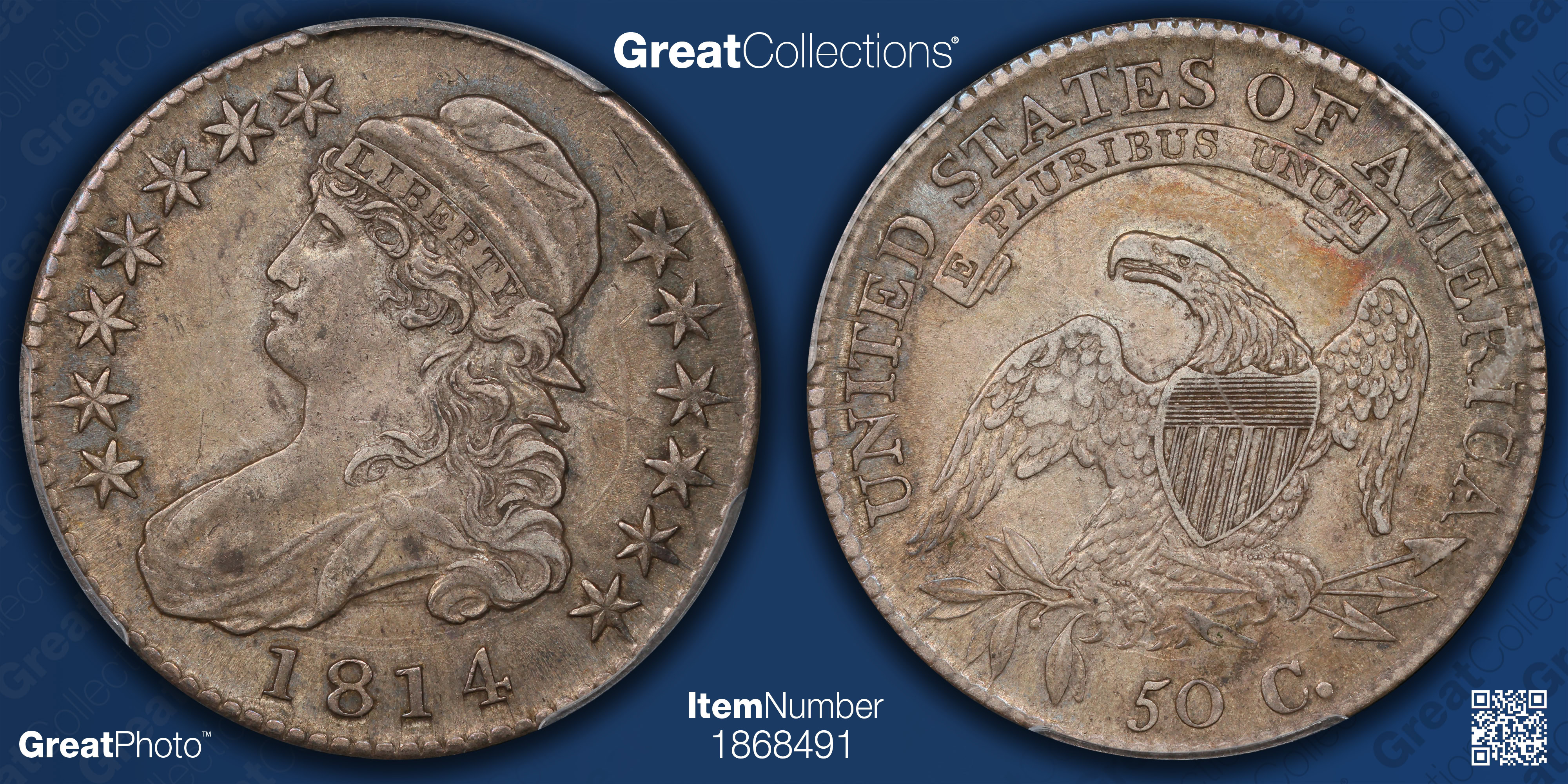 1814 Capped Bust Half Dollar Overton 107 PCGS AU-50 (Item 1868491 ...