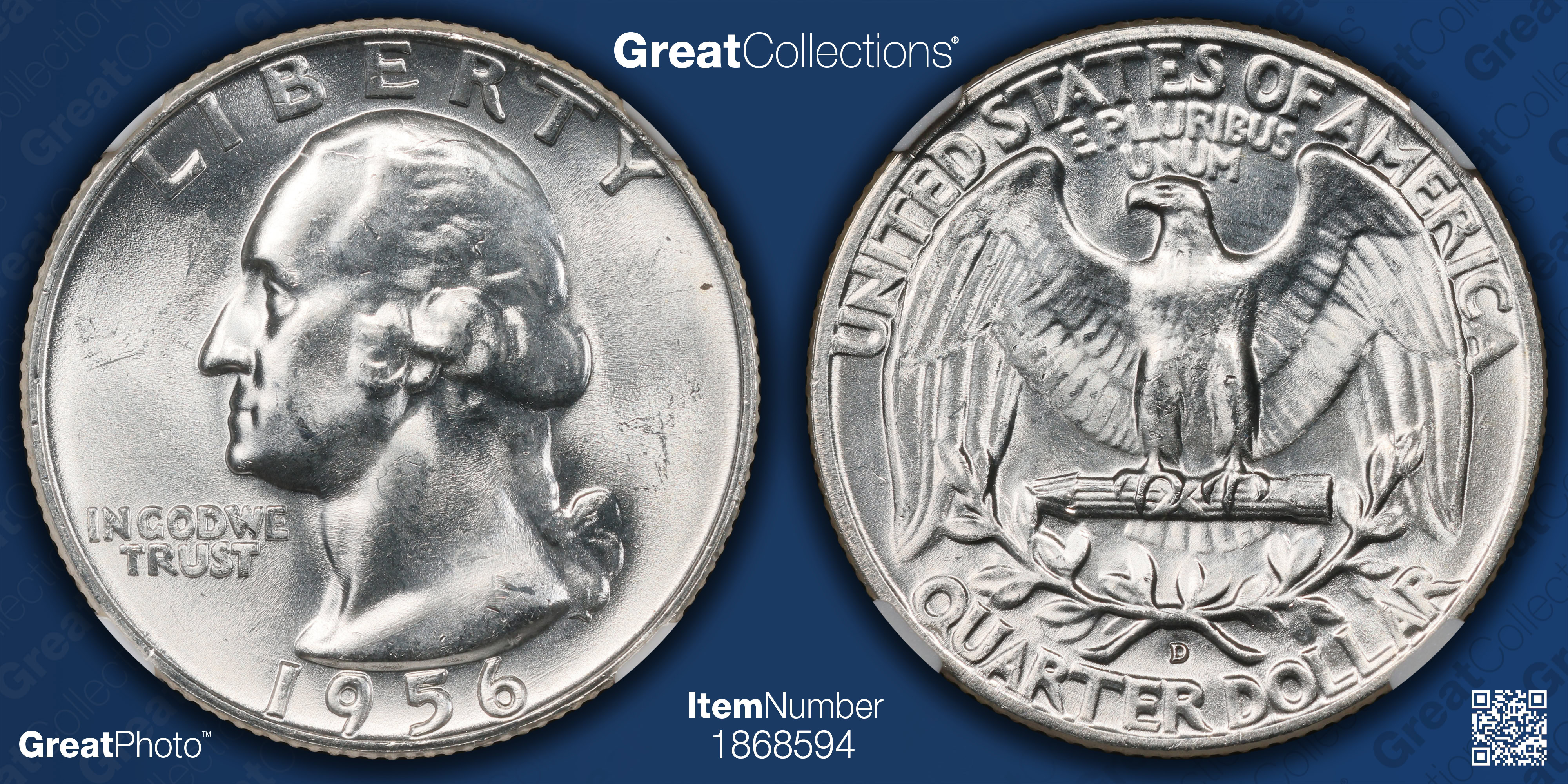 1956-D Washington Quarter DDR VP-002 NGC MS-64 | NGC Cert #6973647-012 ...