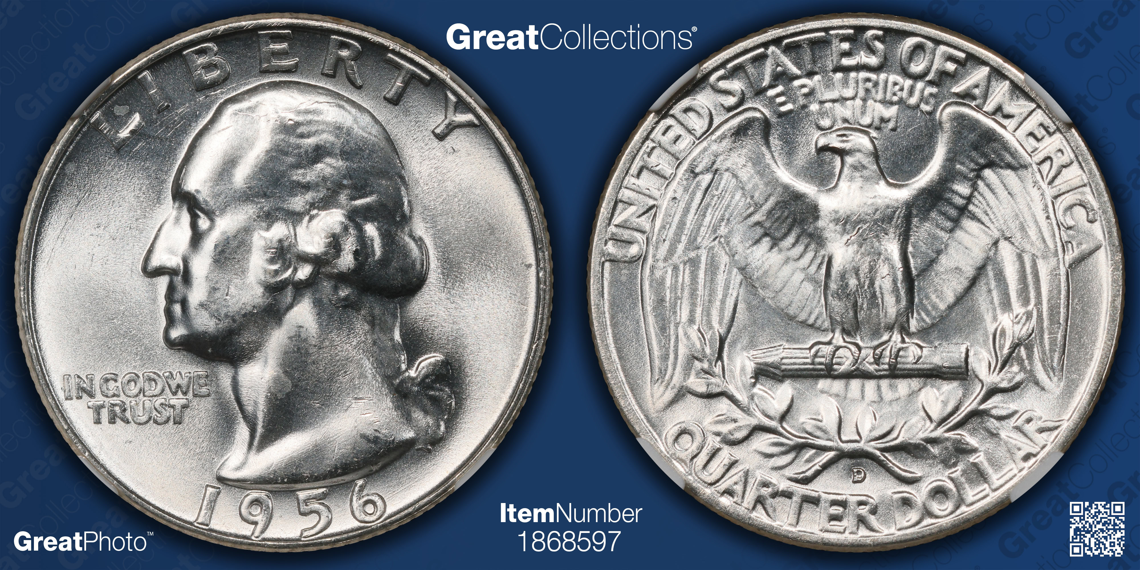 1956-D Washington Quarter DDR VP-002 NGC MS-64 | NGC Cert #6973647-005 ...