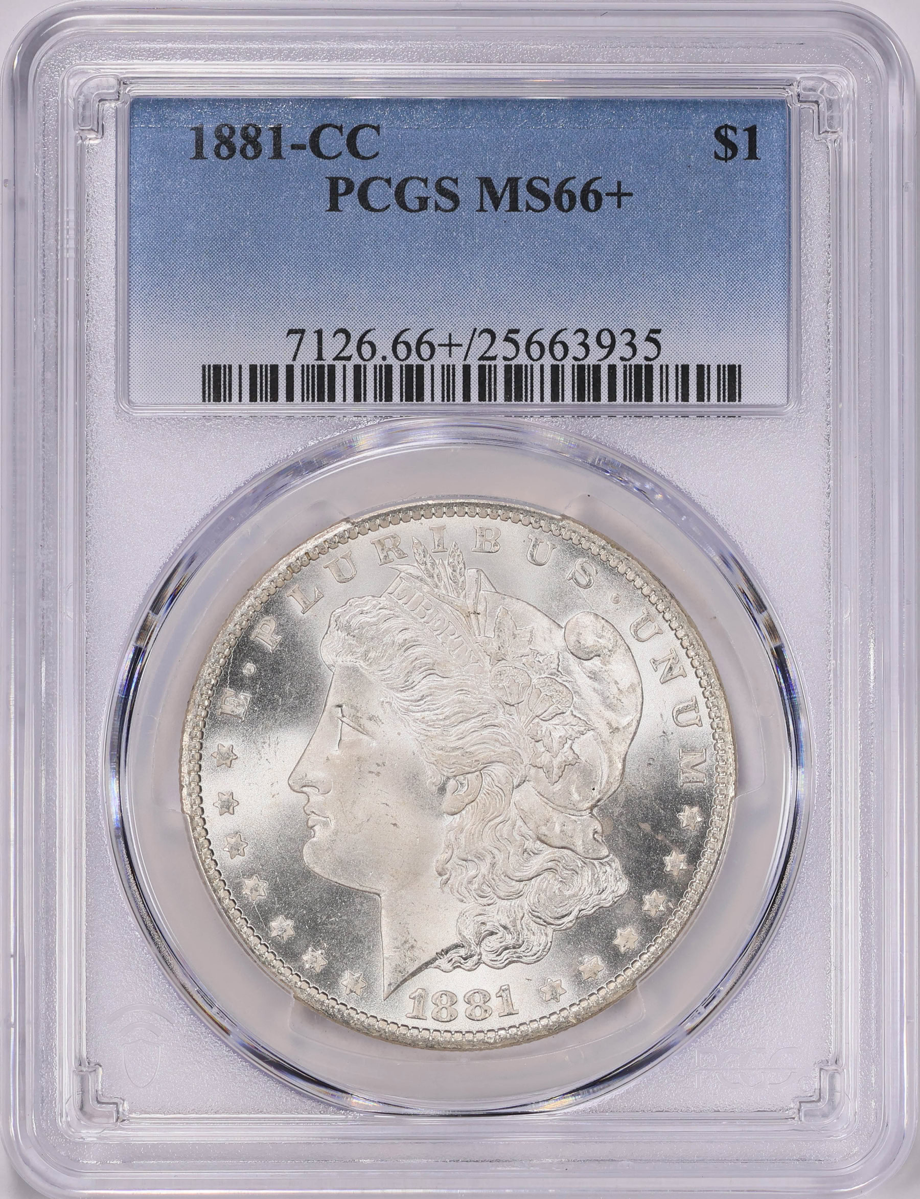 1881-CC Morgan Silver Dollar PCGS MS-66+ (Item 1868661) | GreatCollections Coin Auctions