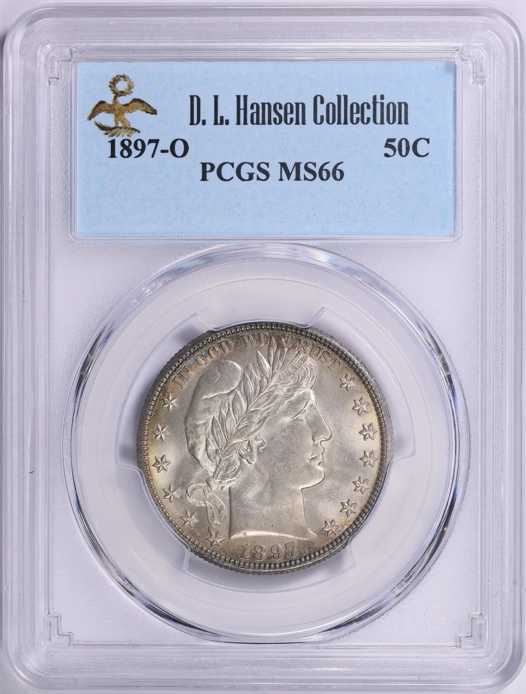 1897-O Barber Half Dollar PCGS MS-66 (Toned) (D. L. Hansen Collection ...