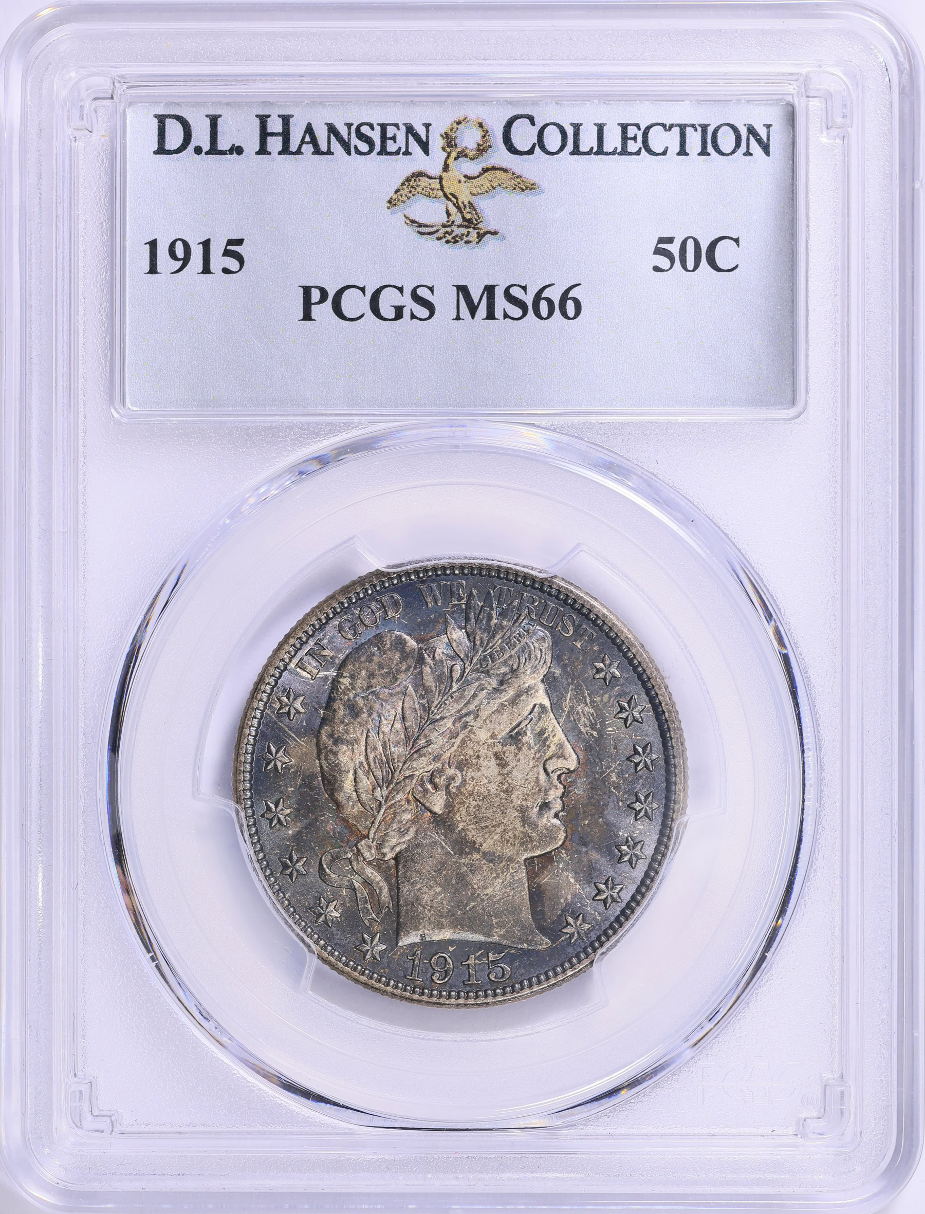 1915 Barber Half Dollar PCGS MS-66 (Toned) (D. L. Hansen Collection ...