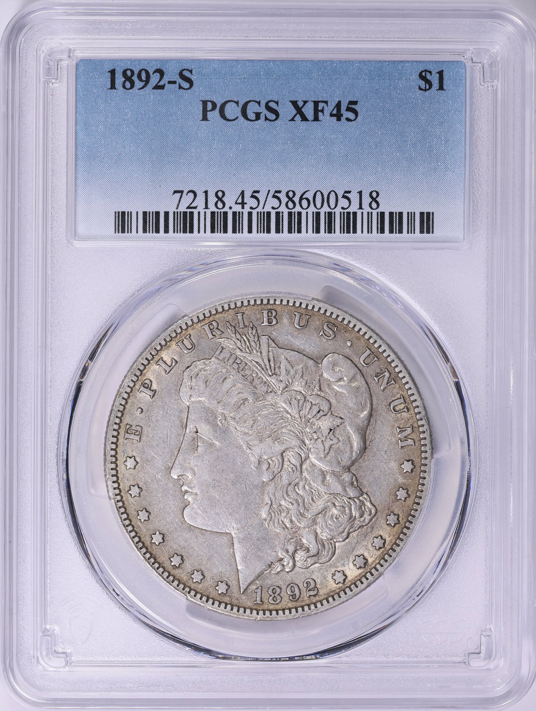 1892-S Morgan Silver Dollar PCGS XF-45 (Item 1868825) | GreatCollections Coin Auctions