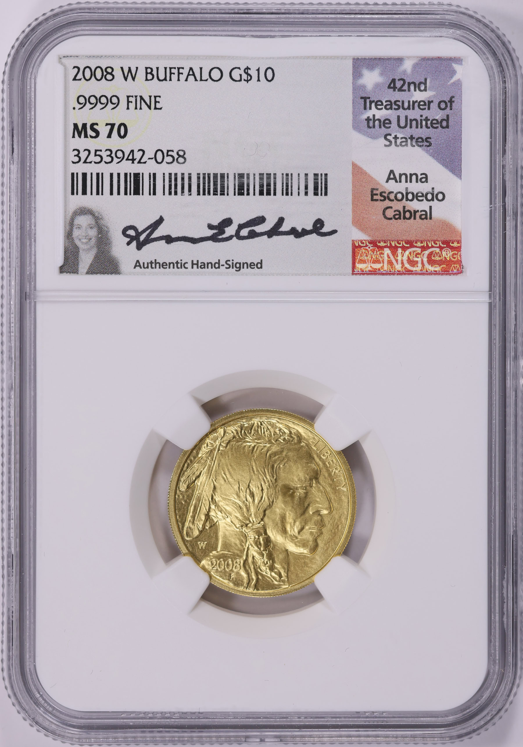 2008-W $10 Quarter-Ounce Gold American Buffalo Burnished NGC MS-70 ...
