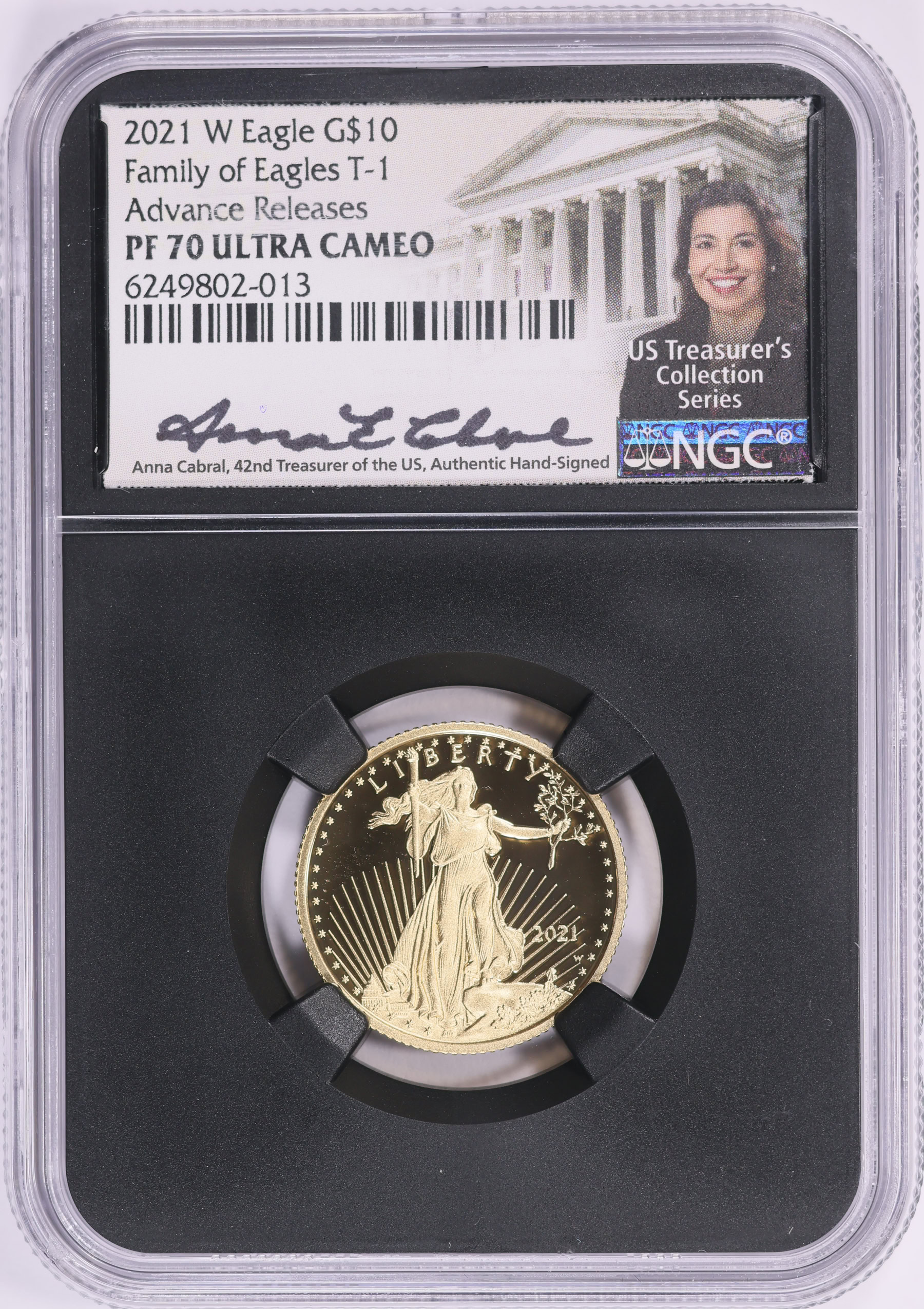 2021-W $10 Quarter-Ounce Gold American Eagle Type 1 Advance Releases NGC Proof-70 UC (Anna ...