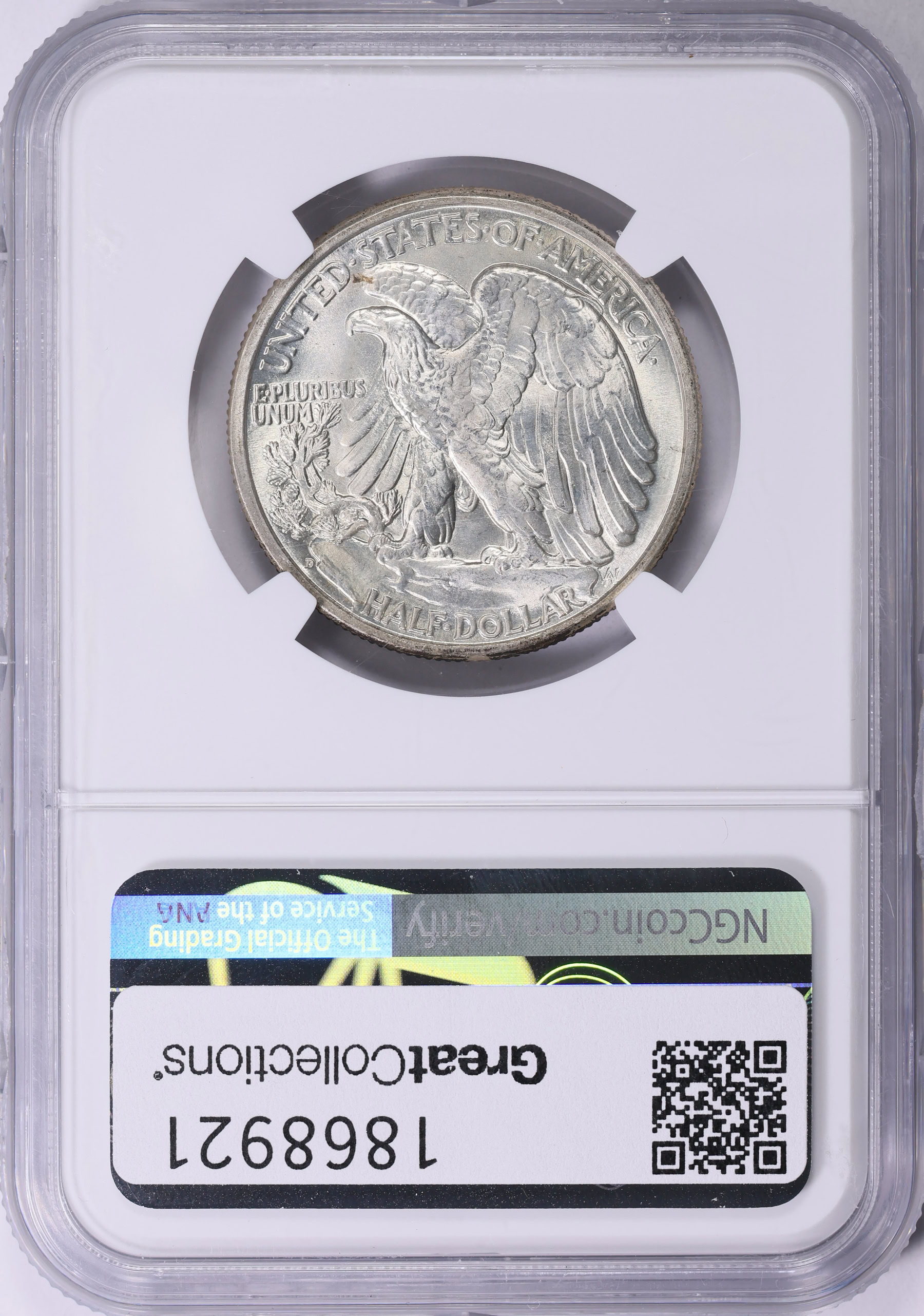 1941-D Walking Liberty Half Dollar NGC MS-66+ (CAC Green) (Item 1868921) | GreatCollections Coin ...