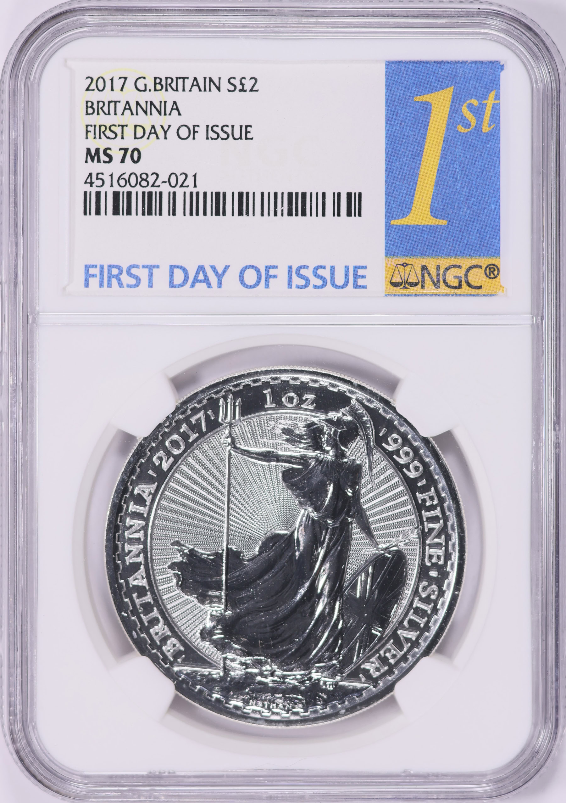 Great Britain 2017 Silver £2 Britannia KM-1508 First Day of Issue NGC ...