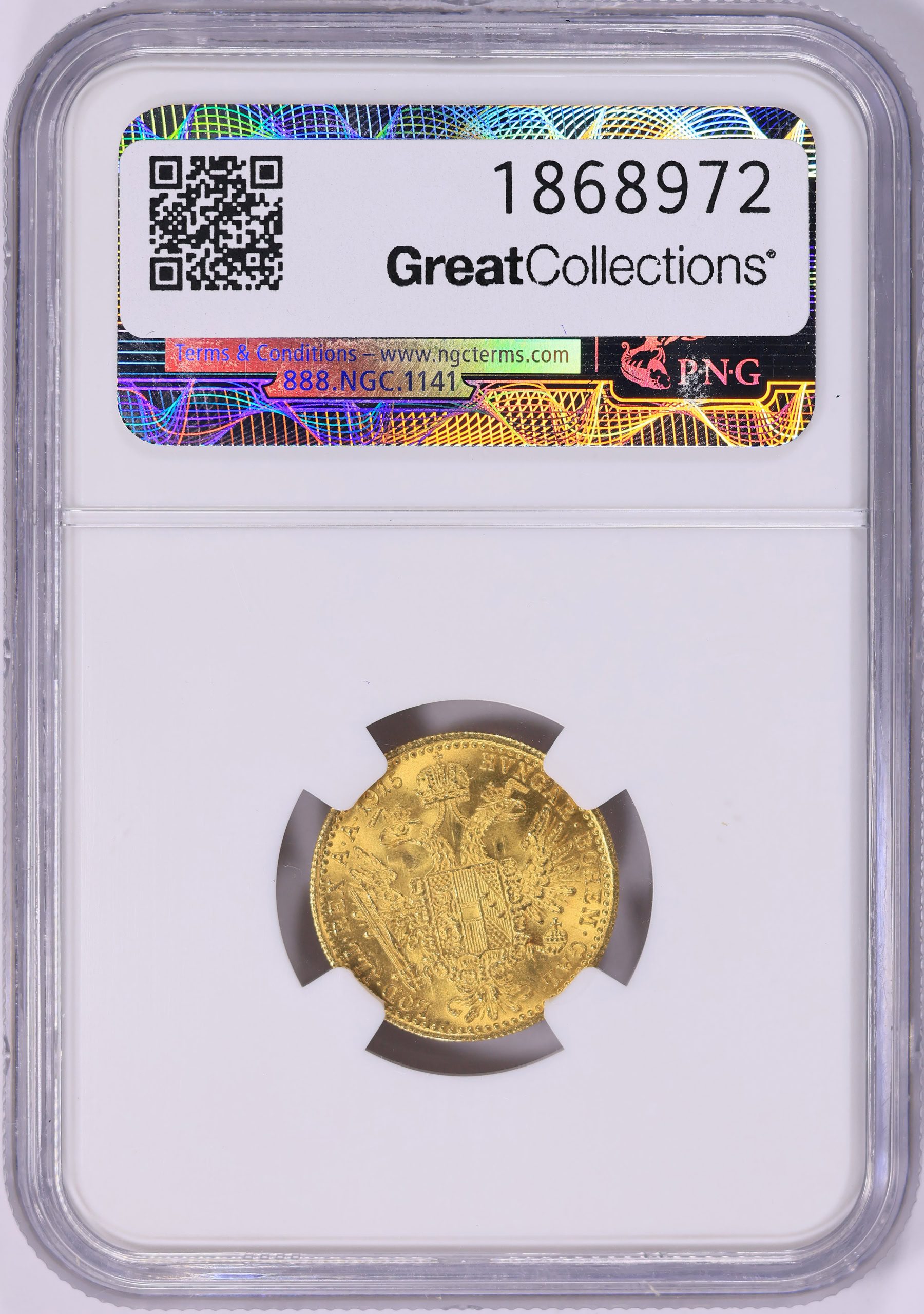 Austria 1915 Gold Ducat Restrike KM-2267 NGC MS-64 (AGW = 0.1107 oz.) (Item 1868972 ...