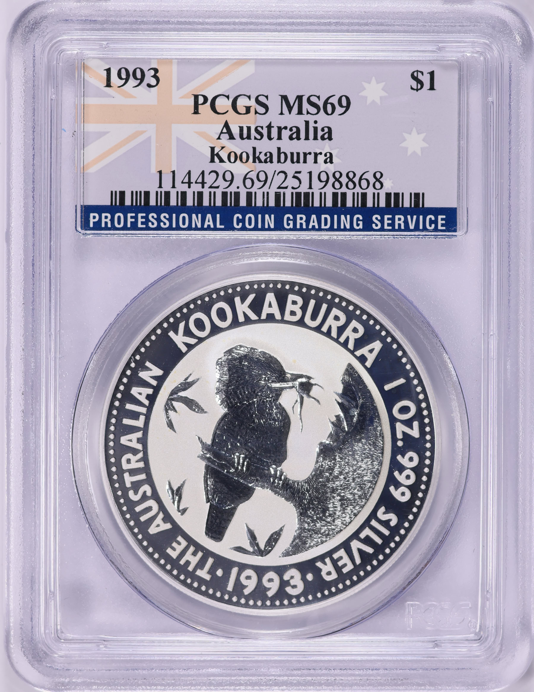 Australia 1993 Silver Dollar Kookaburra KM-209 PCGS MS-69 (Item 1869145 ...