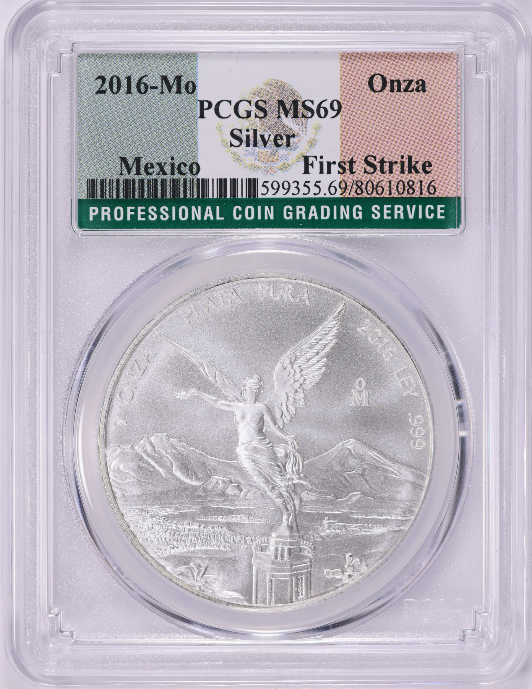 Mexico 2016-Mo Silver Onza Libertad KM-639 First Strike PCGS MS-69 ...