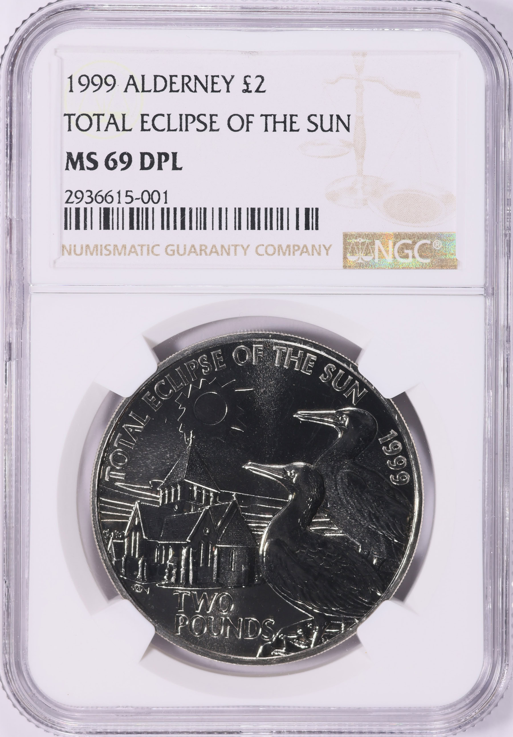 Alderney 1999 £2 Total Eclipse of the Sun KM-18 NGC MS-69 DPL (Item ...
