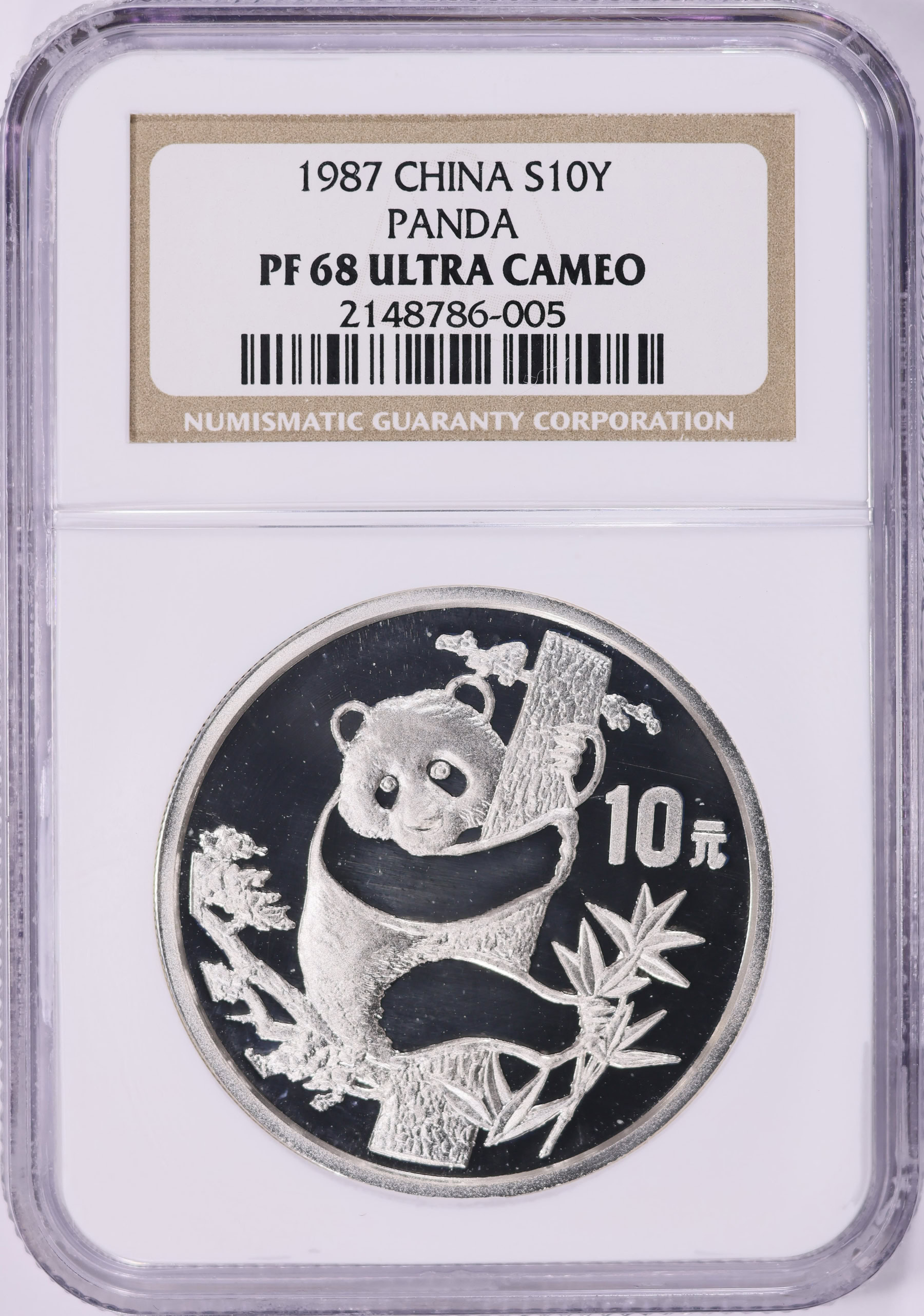 China 1987 Silver 10 Yuan Panda KM-167 NGC Proof-68 UC (Item 1869208) | GreatCollections Coin ...
