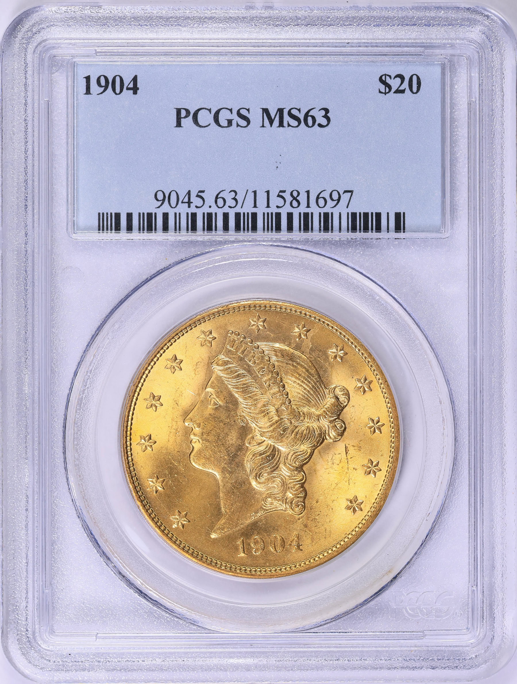 1904 Liberty Gold Double Eagle PCGS MS-63 (Item 1869265) | GreatCollections Coin Auctions