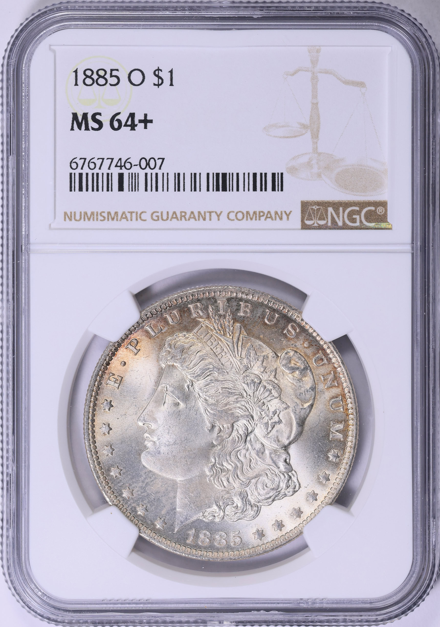 1885-O Morgan Silver Dollar NGC MS-64+ (Toned) (Item 1869273) | GreatCollections Coin Auctions