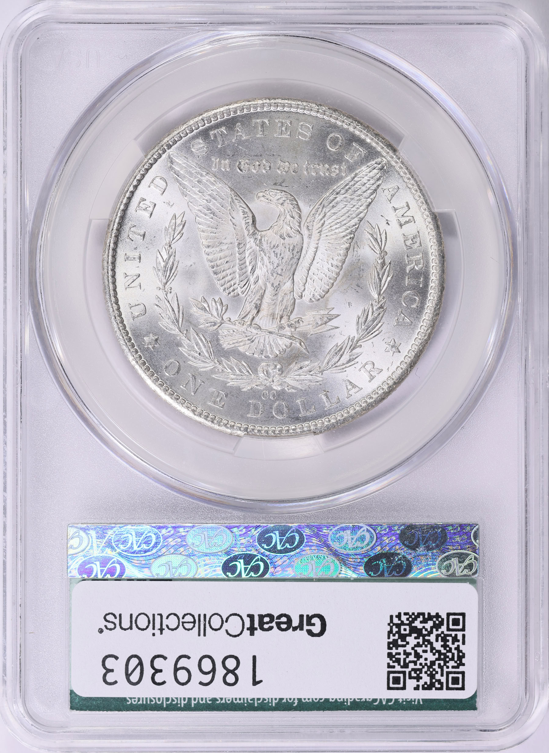 1884-CC Morgan Silver Dollar CACG MS-64+ (Item 1869303) | GreatCollections Coin Auctions
