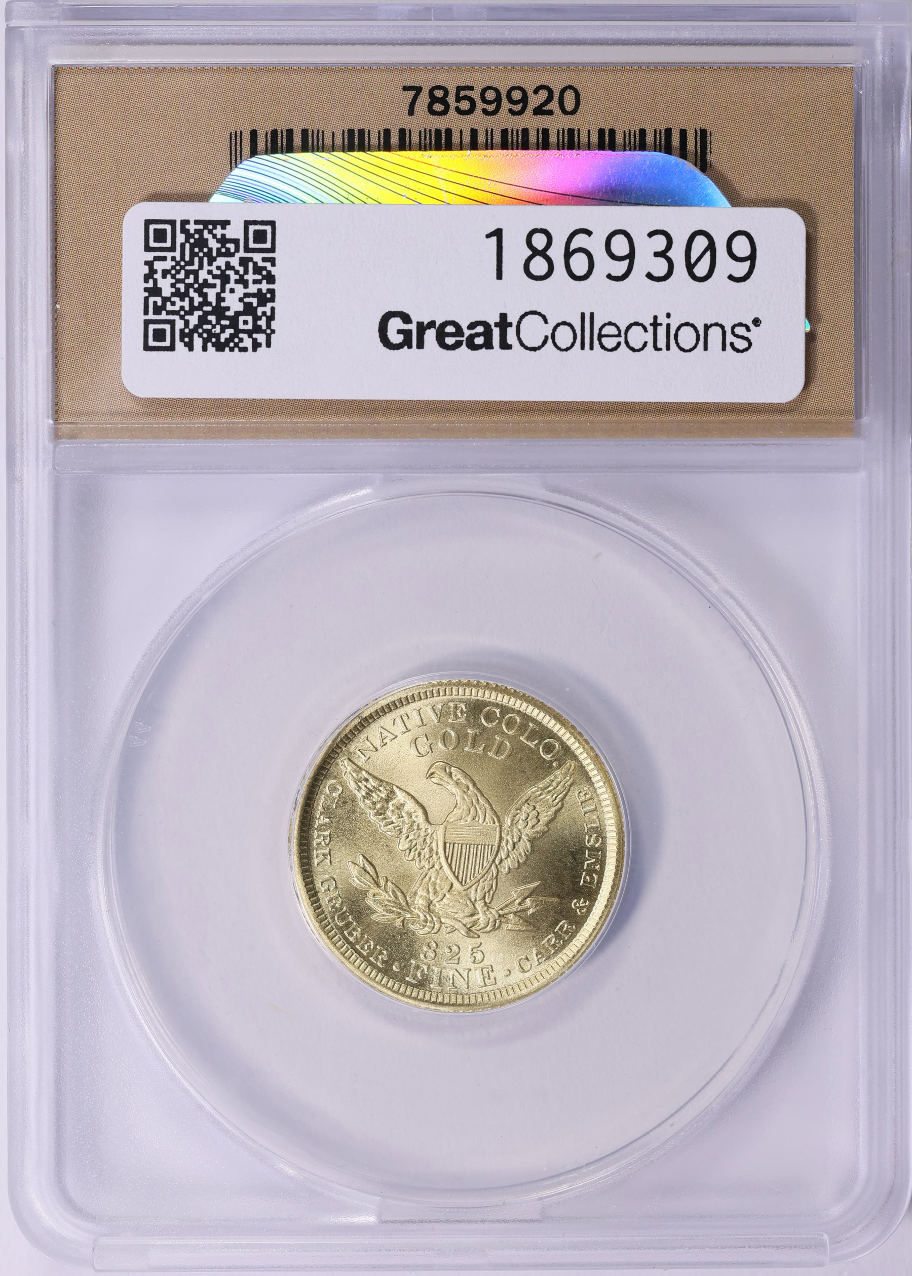 2013-D Gold Clark Gruber $5 Restrike Daniel Carr Token ANACS MS-69 (AGW ...
