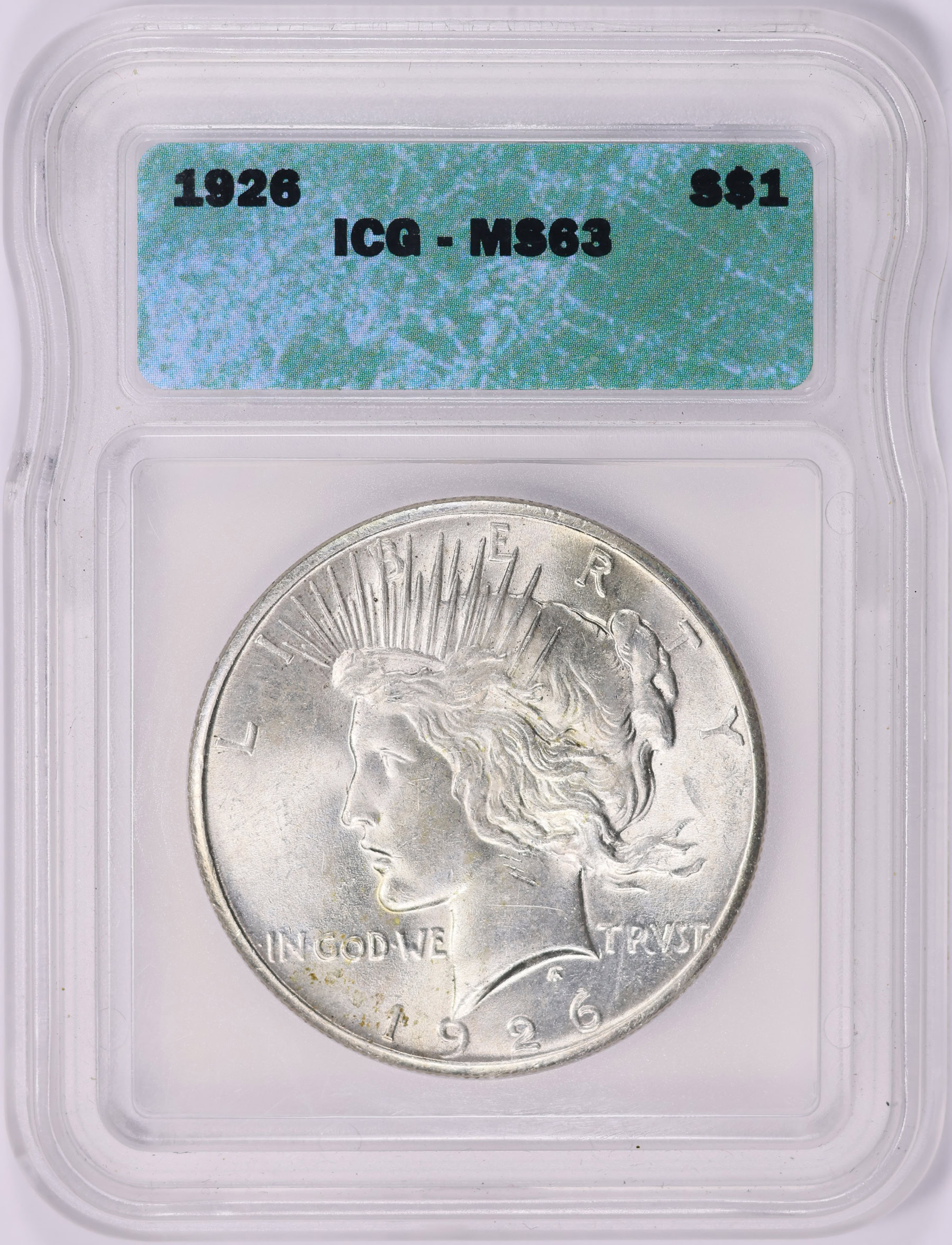 1926 Peace Silver Dollar ICG MS-63 (Item 1869324) | GreatCollections ...