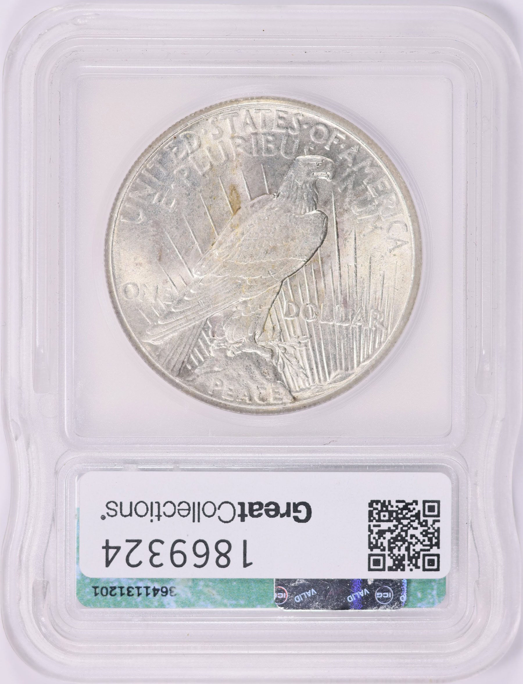 1926 Peace Silver Dollar ICG MS-63 (Item 1869324) | GreatCollections ...